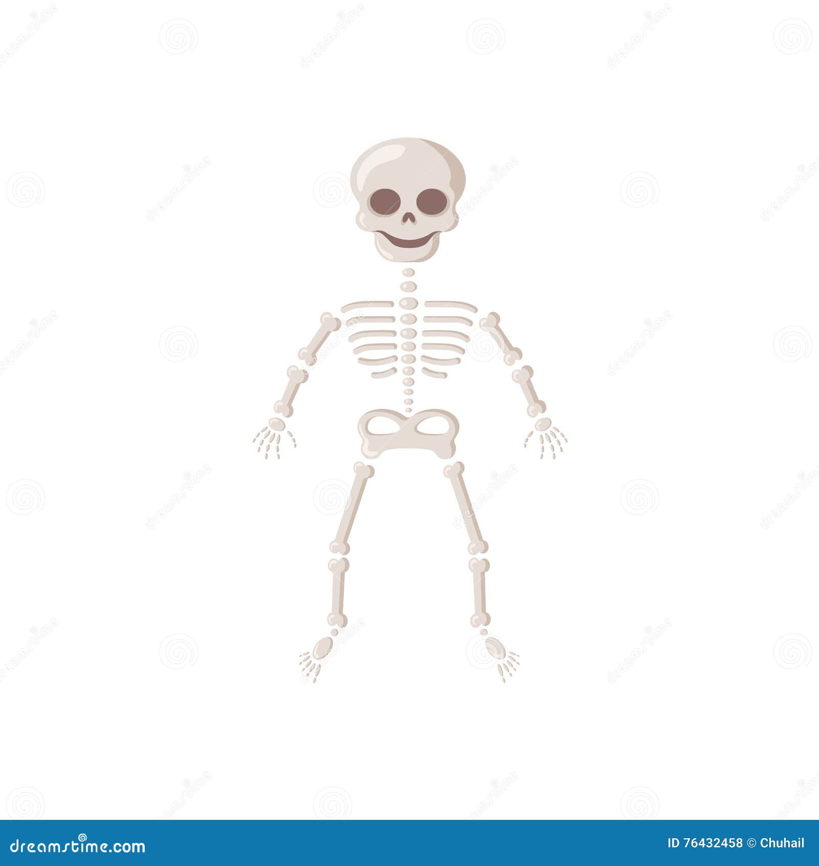 Spooky smiling skeleton. stock vector. Illustration of halloween - 76432458