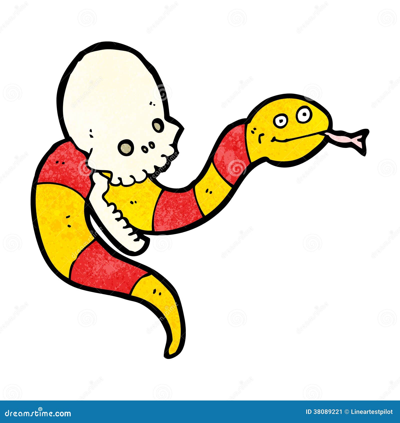 Spooky Snake and Skull Cartoon Stock Vector - Illustration of doodle ...