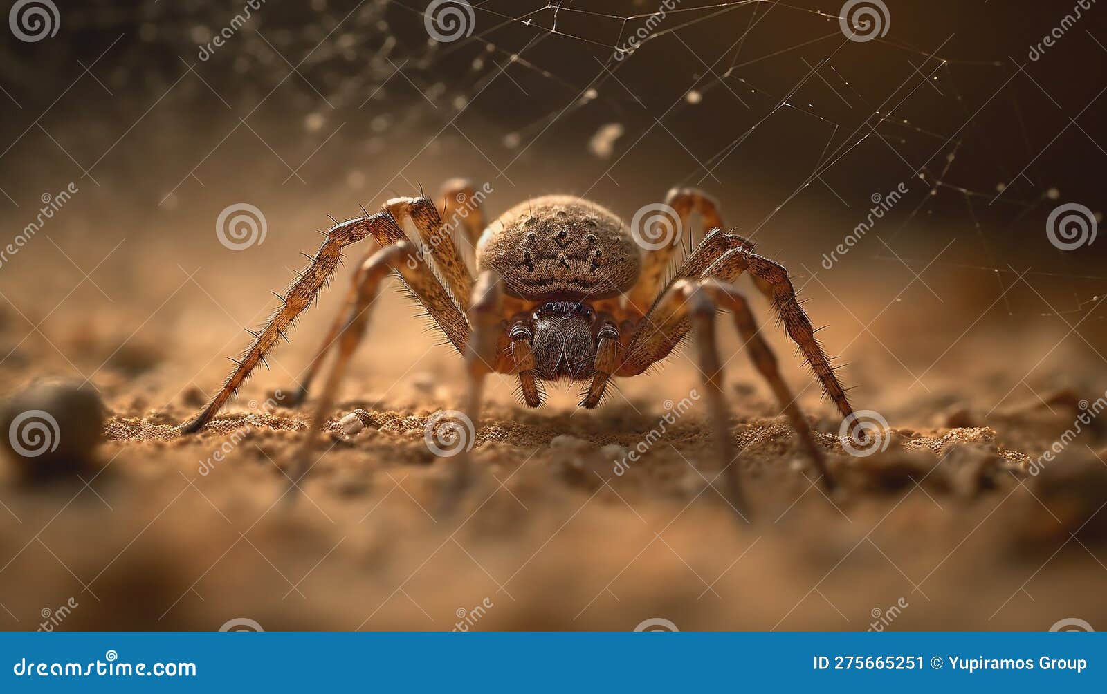 Spooky Spider Crawling on Leaf in Nature Generated by AI Stock ...