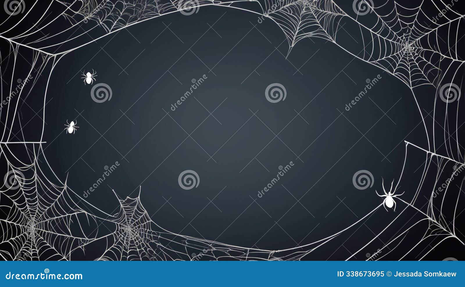 Spooky Spider Web Frame Design Stock Illustration - Illustration of ...