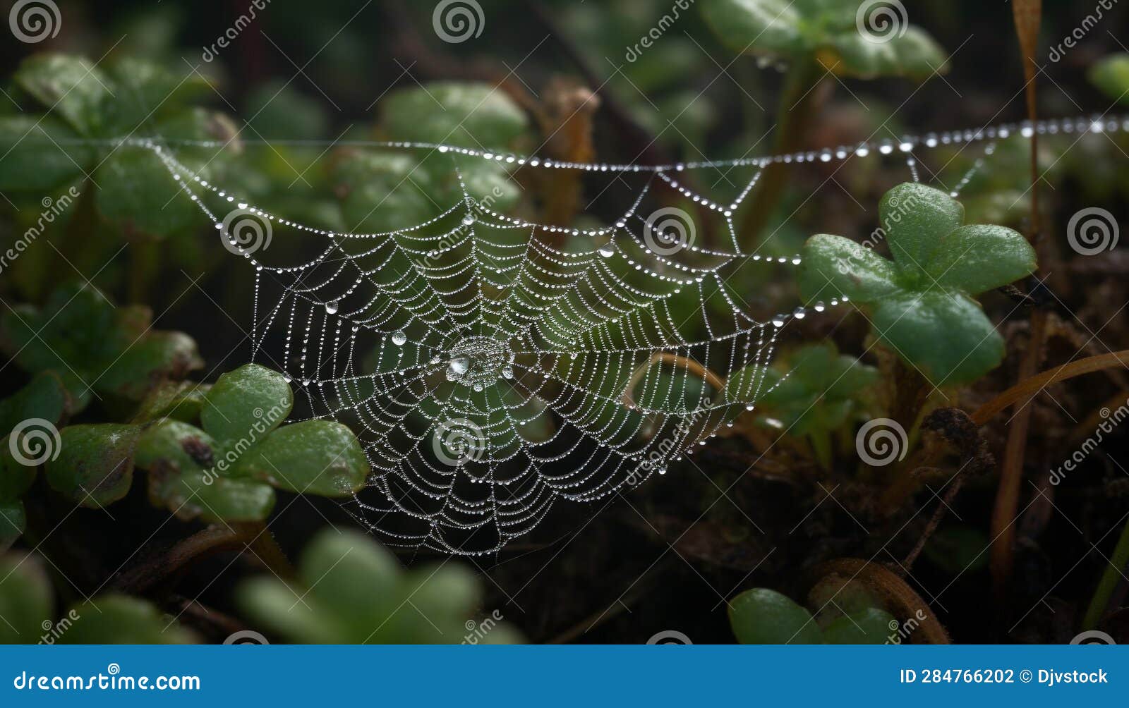 Spooky Spider Web Traps Dew Drops, Beauty in Nature Danger Generated by ...