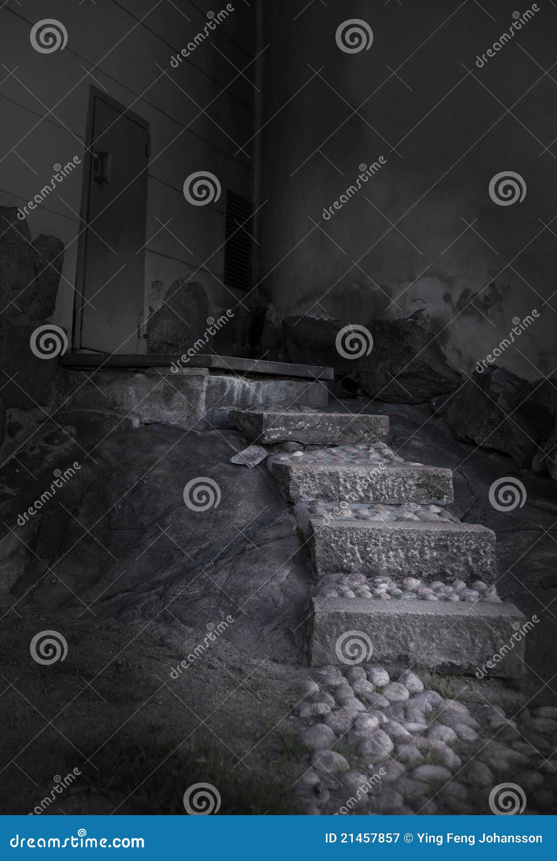 Spooky staircase stock image. Image of scary, dark, door - 21457857