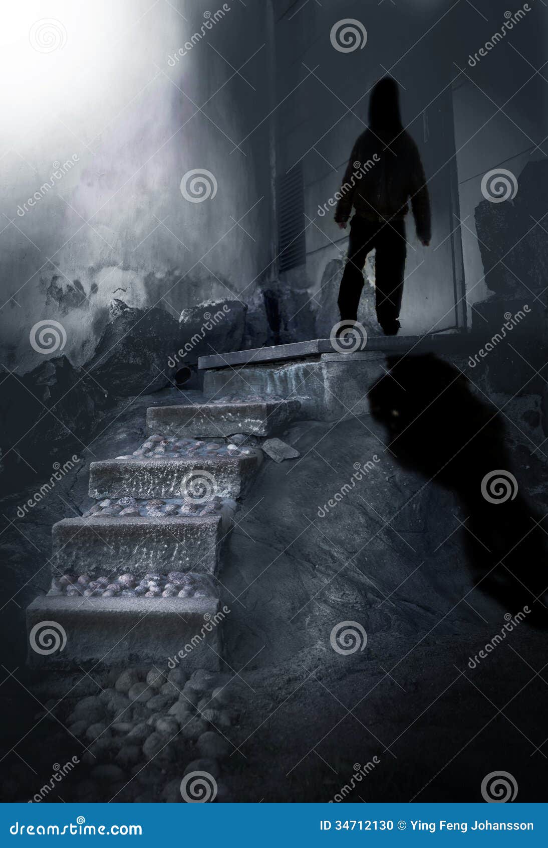 Spooky staircase stock photo. Image of adventure, dark - 34712130