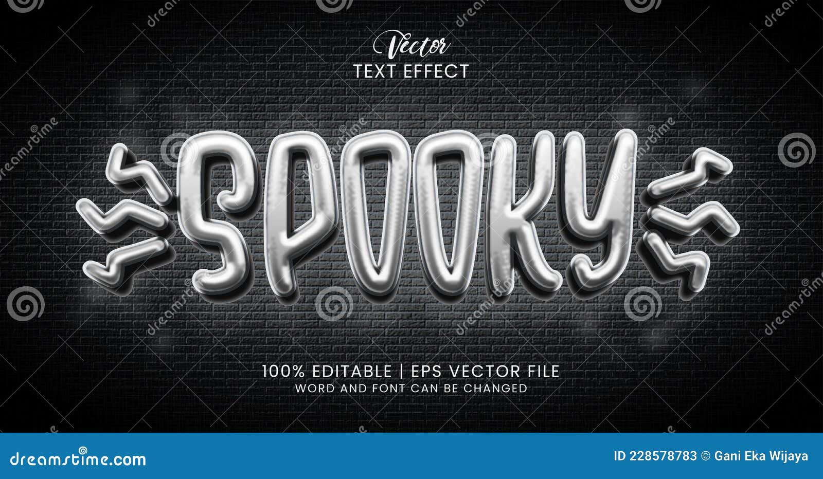 Spooky Text Effect Style Template Stock Vector - Illustration of fear ...