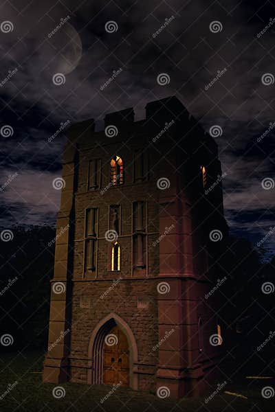 Spooky Tower at Night stock illustration. Illustration of tower - 14178350