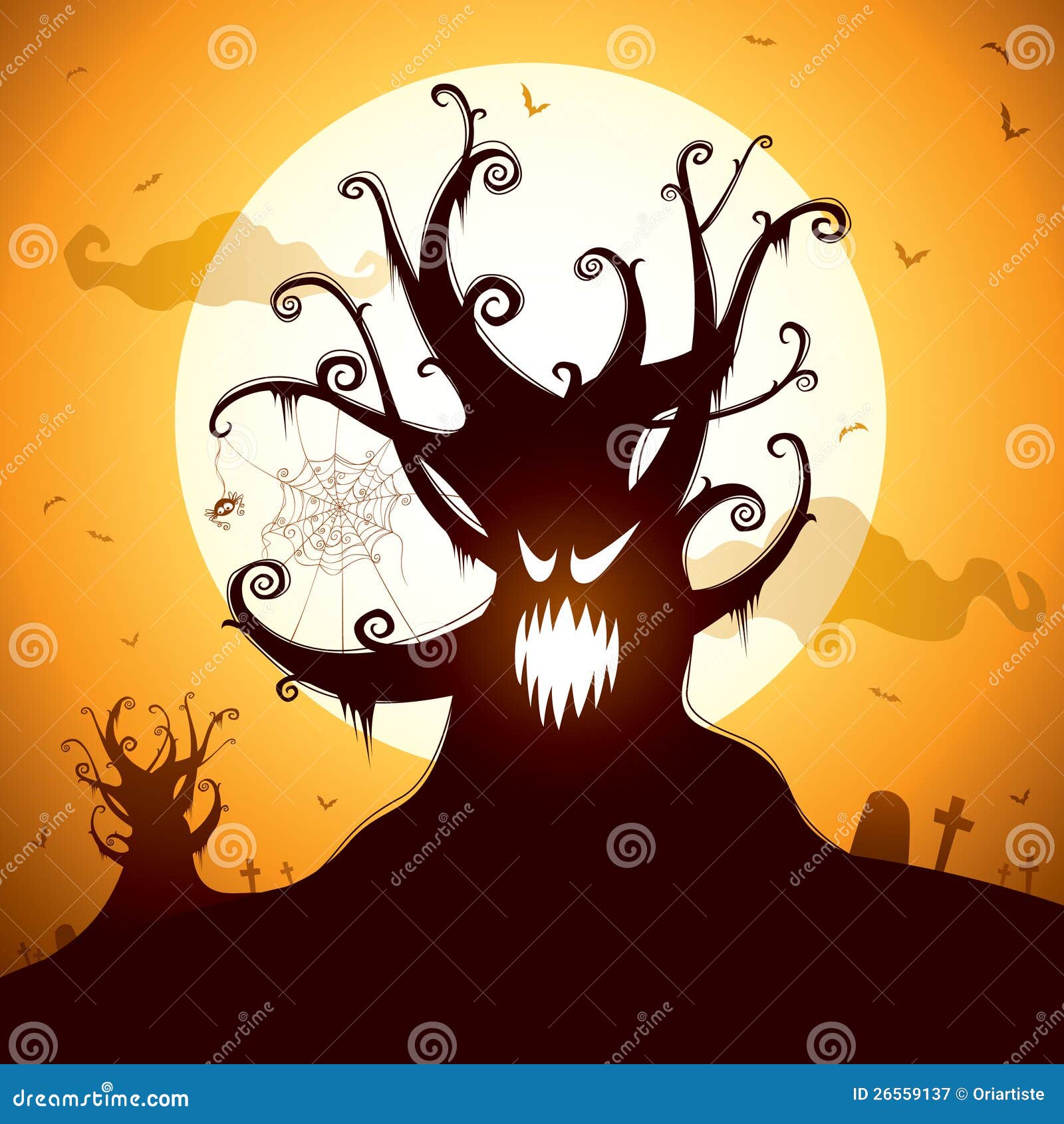 Spooky tree stock vector. Image of full, haunting, hanging - 26559137