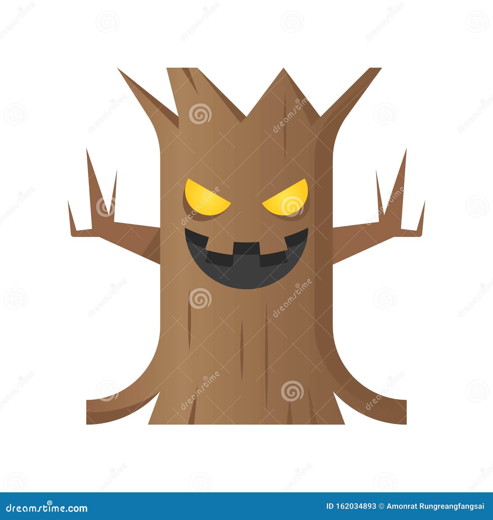 Spooky Tree Vector Illustration, Halloween Gradient Style Icon Stock ...