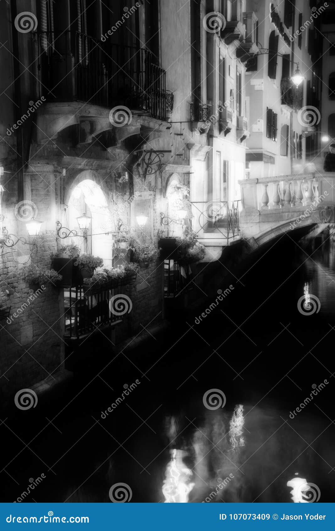 Spooky Venice Canal at Night Editorial Stock Image - Image of typical ...
