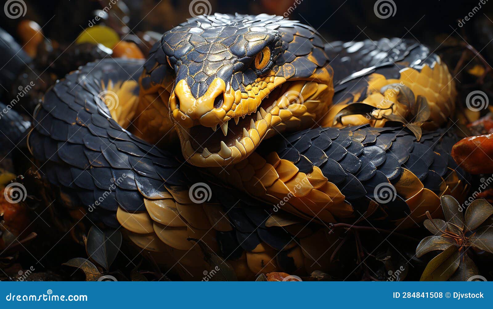 Spooky Viper in the Forest, Its Scales a Mesmerizing Pattern Generated ...