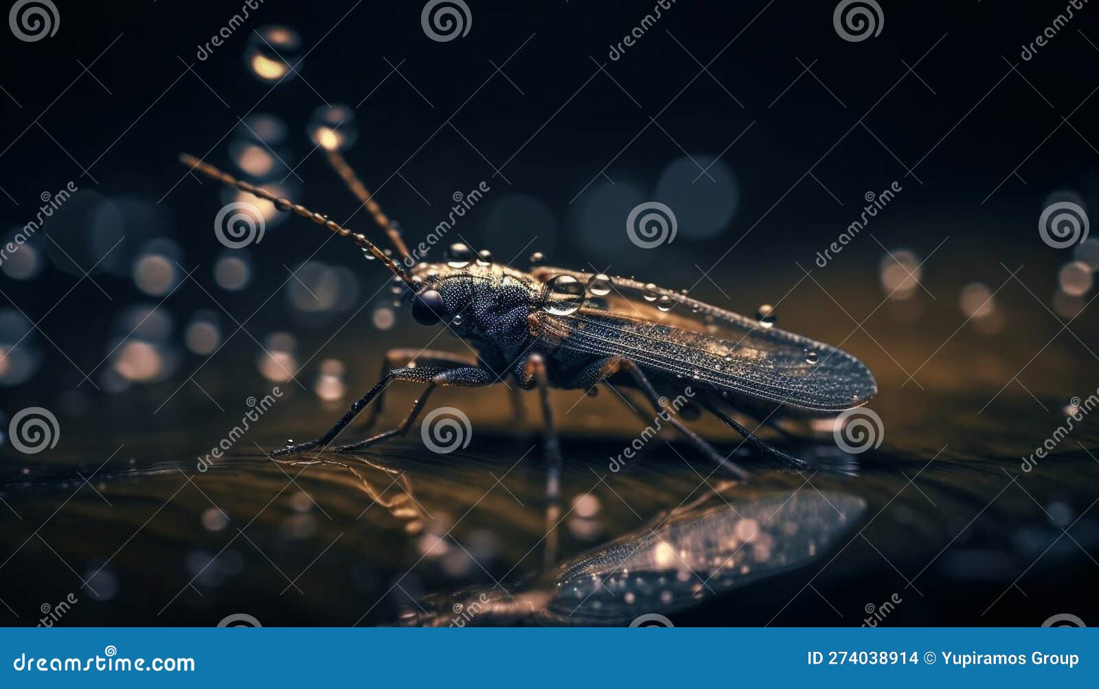Spooky Weevil with Dew Drop on Antenna Generated by AI Stock ...