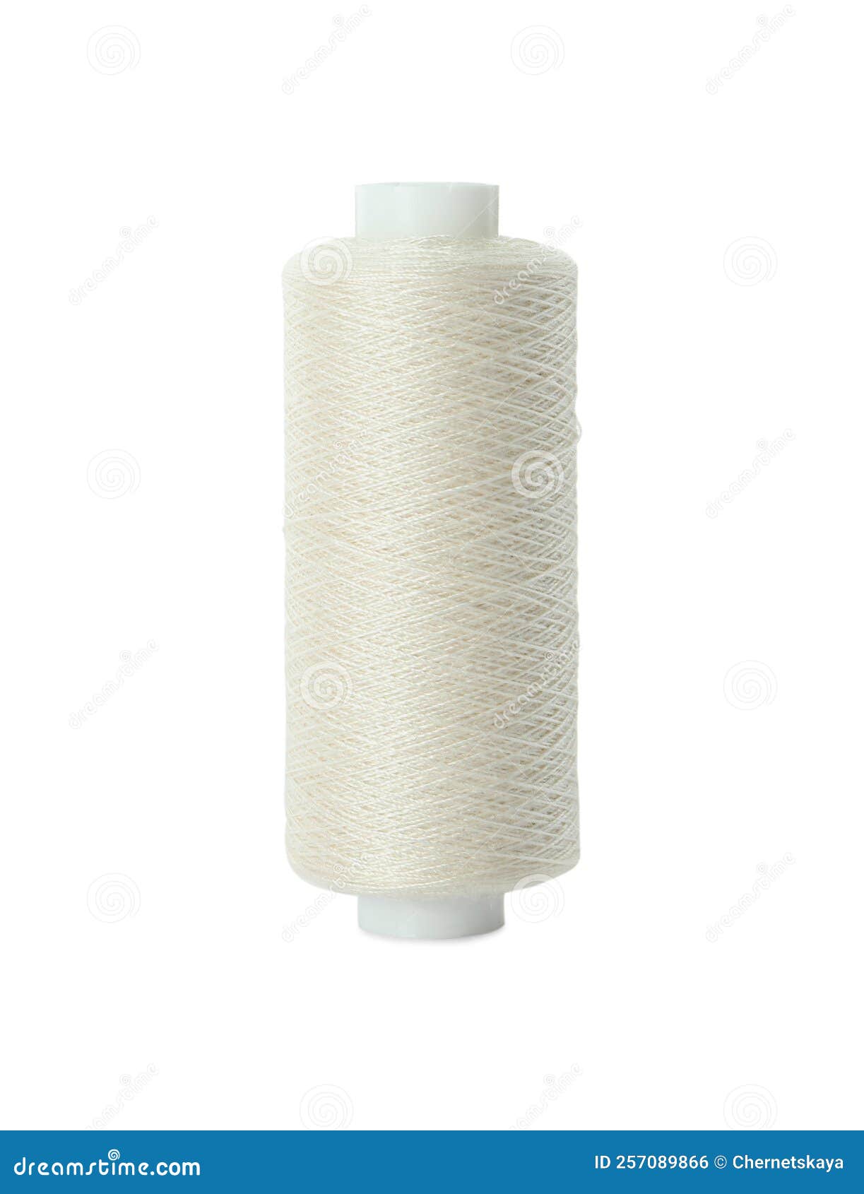 Spool of Beige Sewing Thread Isolated on White Stock Photo - Image of ...