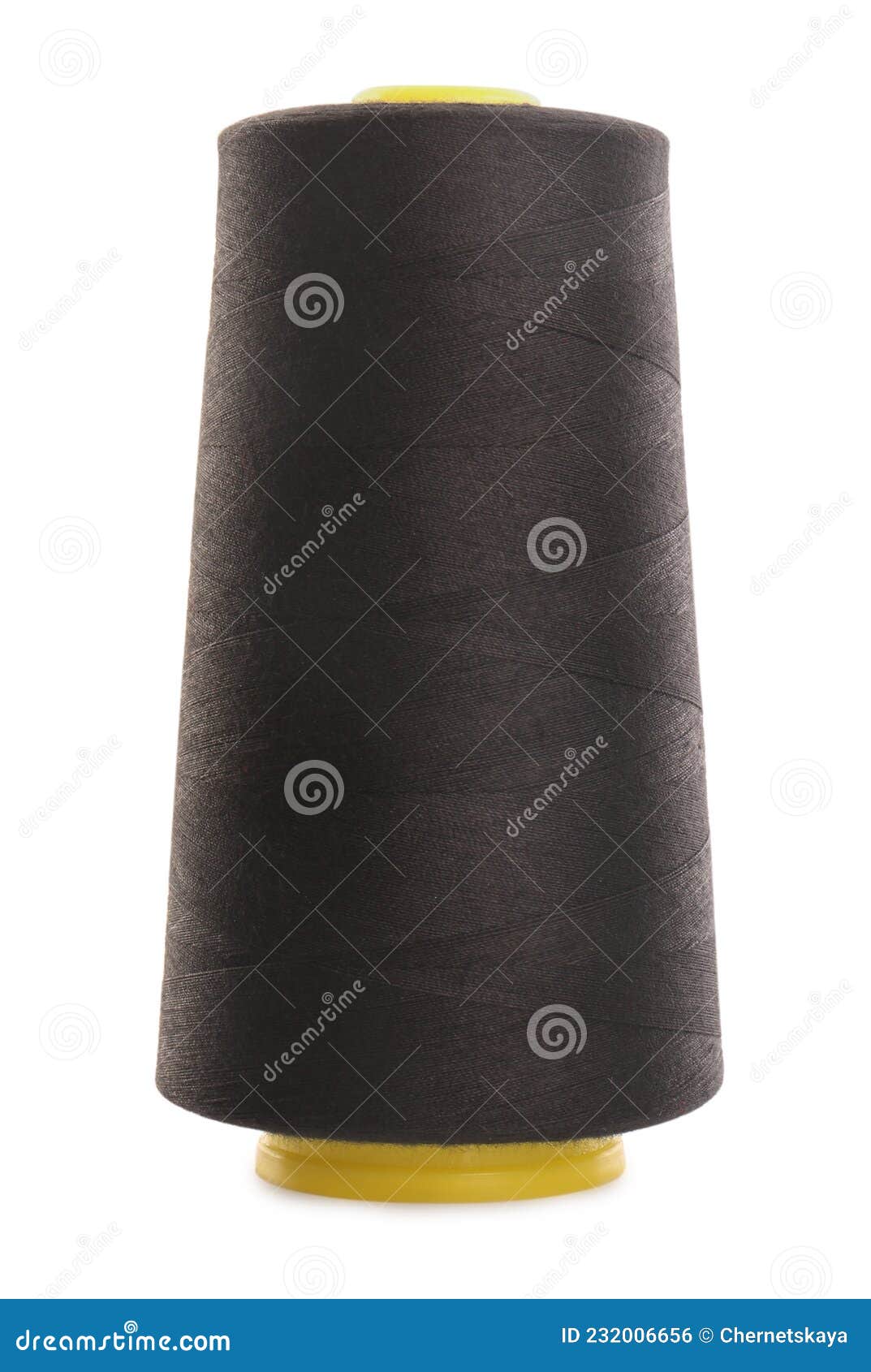 Spool of Black Sewing Thread Isolated on White Stock Photo - Image of ...
