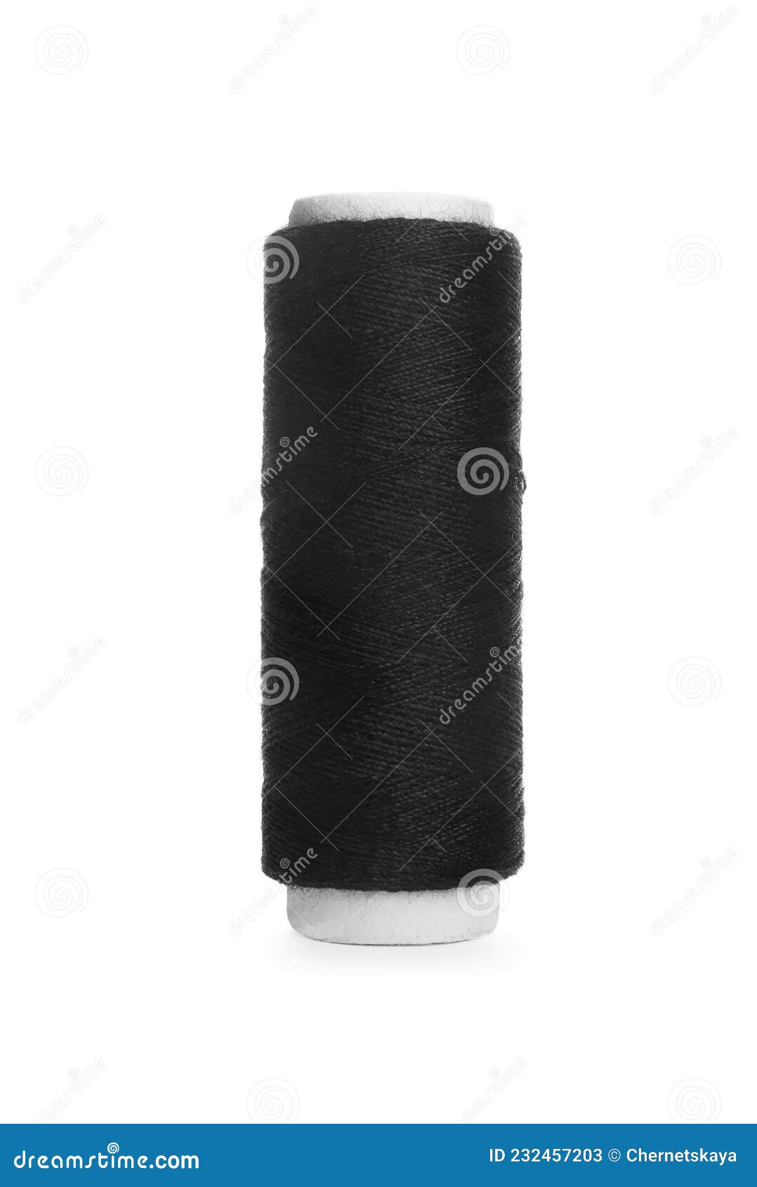 Spool of Black Sewing Thread Isolated on White Stock Image - Image of ...