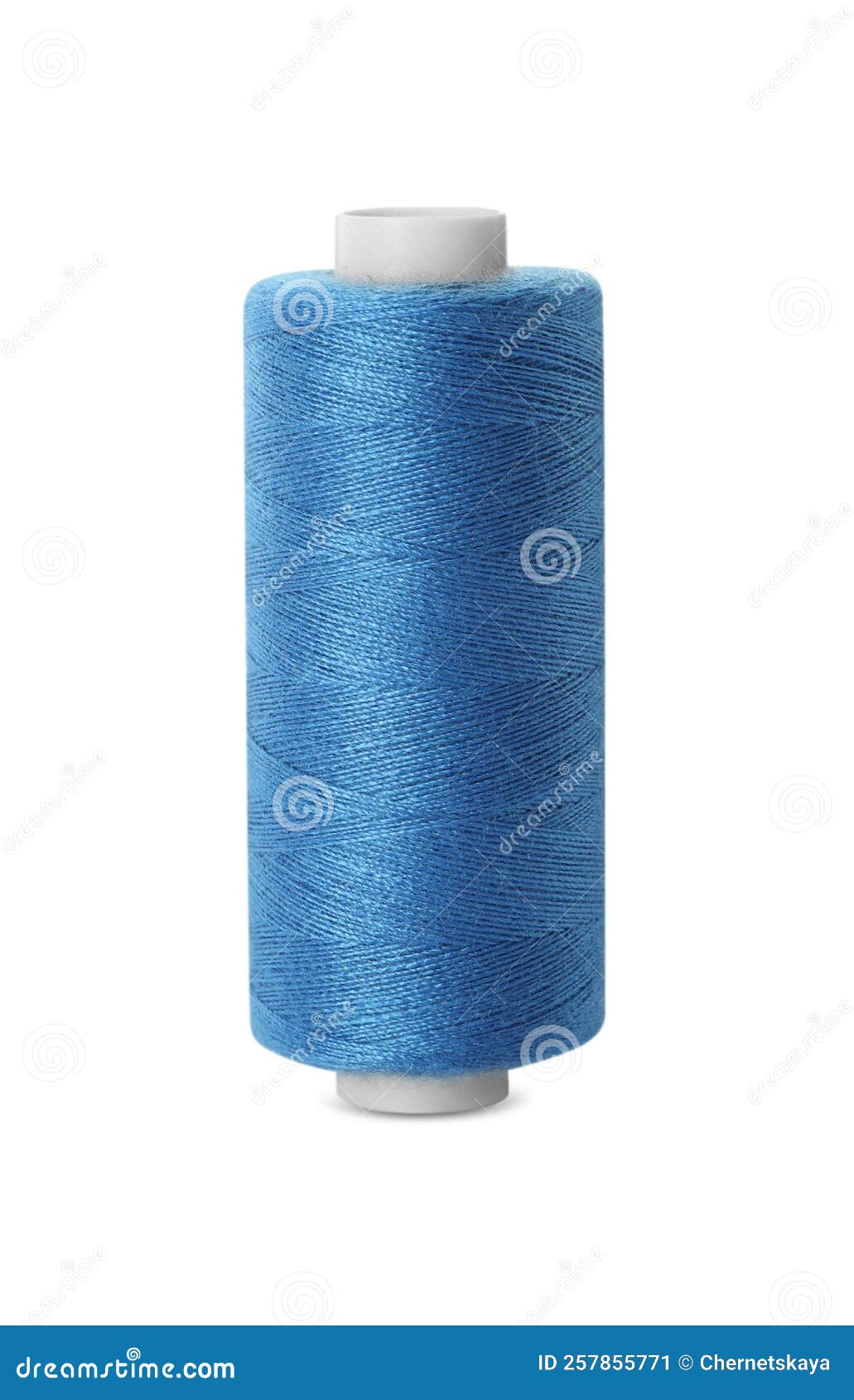 Spool of Blue Sewing Thread Isolated on White Stock Image - Image of ...