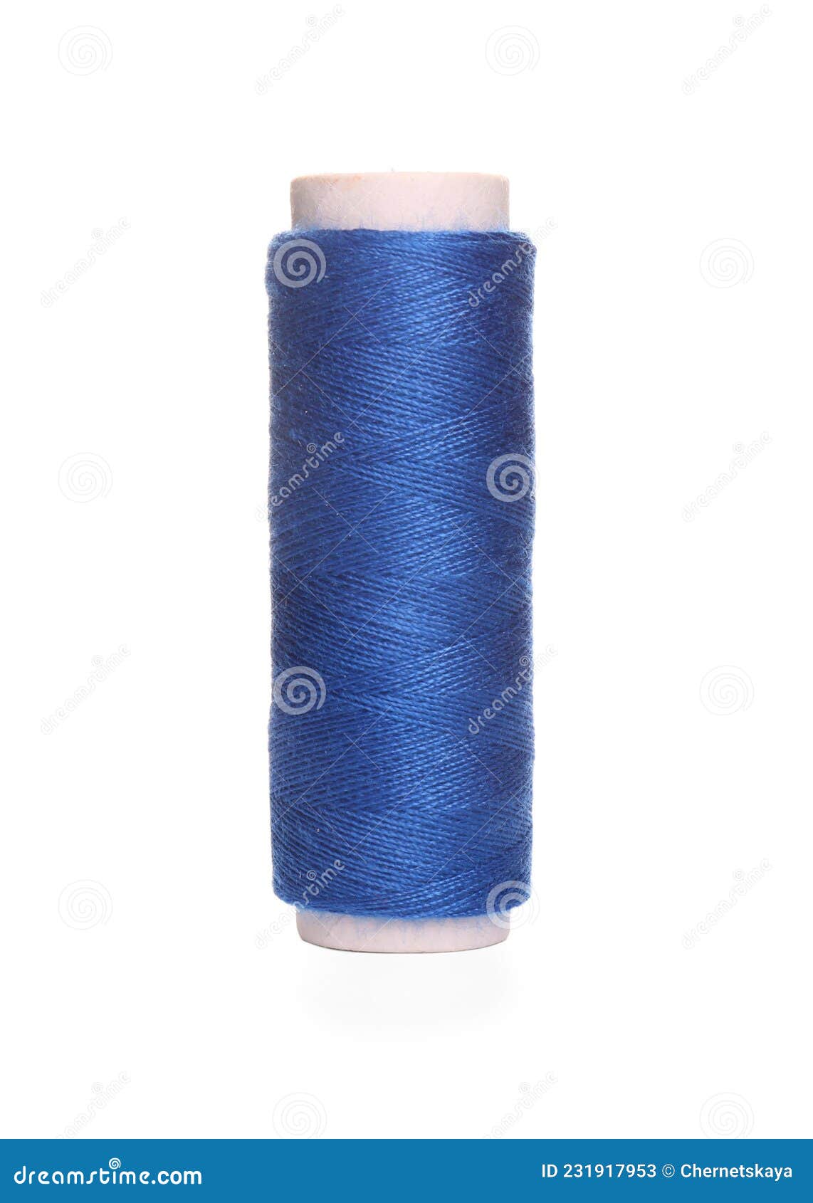 Spool of Blue Sewing Thread Isolated on White Stock Image - Image of ...