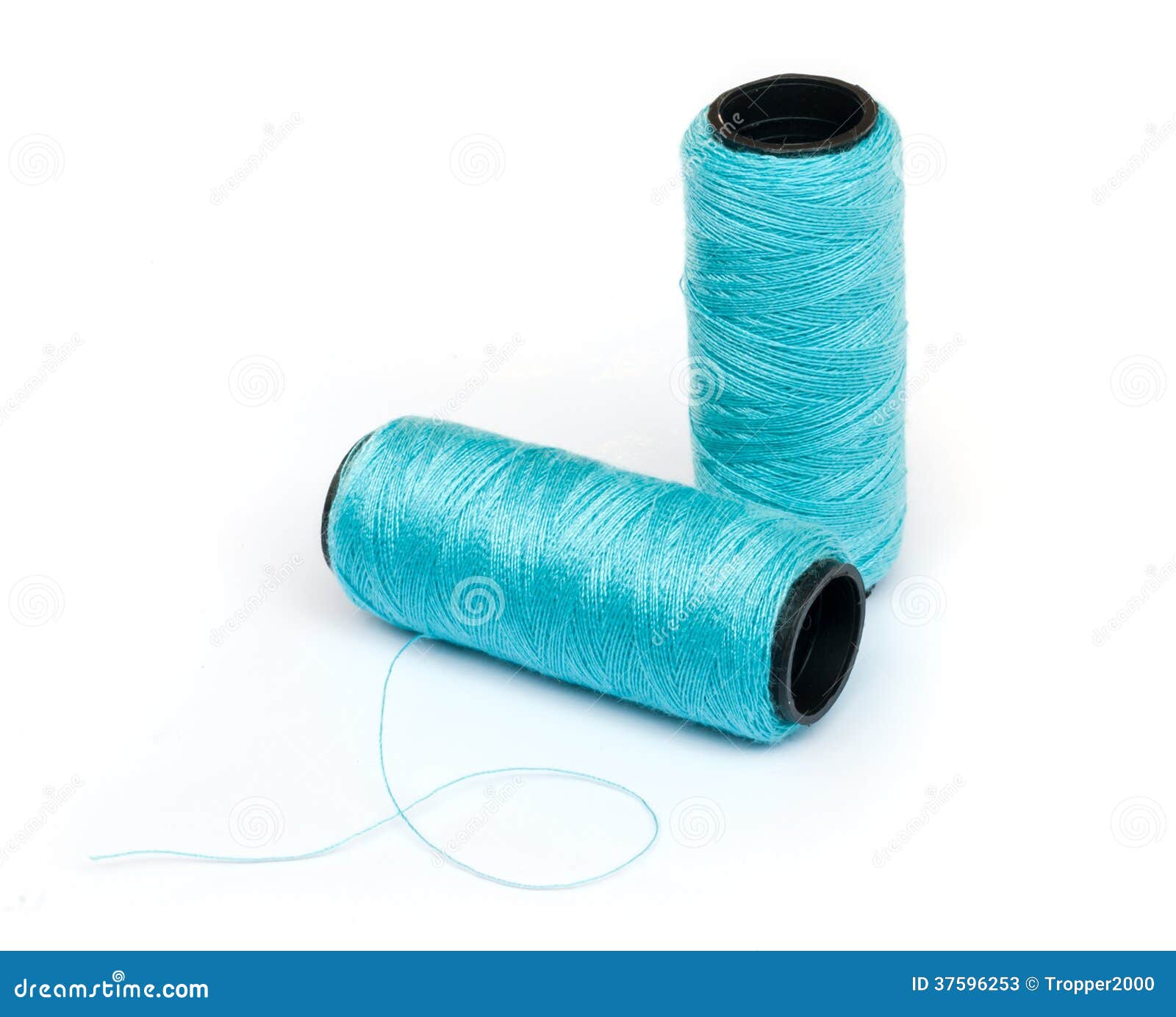 Spool of blue thread. stock image. Image of colors, clothing - 37596253