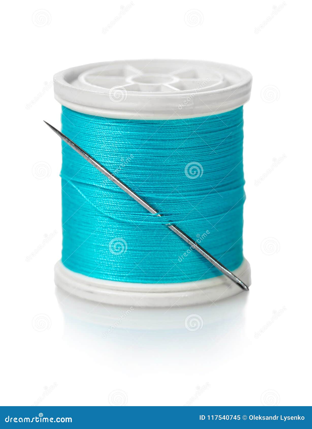 Spool of blue threads stock image. Image of needle, reel - 117540745
