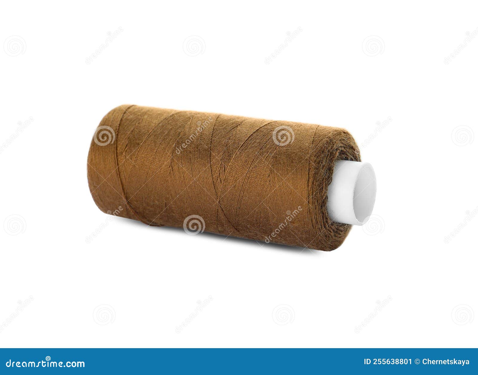 Spool of Brown Sewing Thread Isolated on White Stock Image - Image of ...