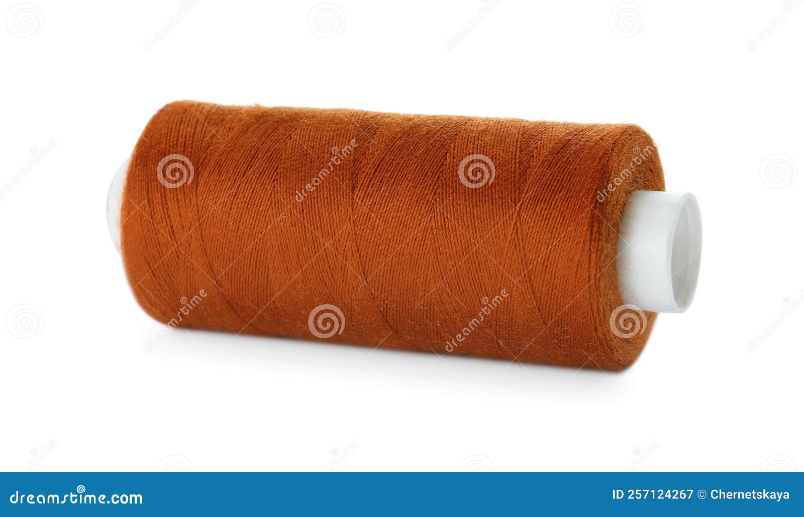 Spool of Brown Sewing Thread Isolated on White Stock Image - Image of ...