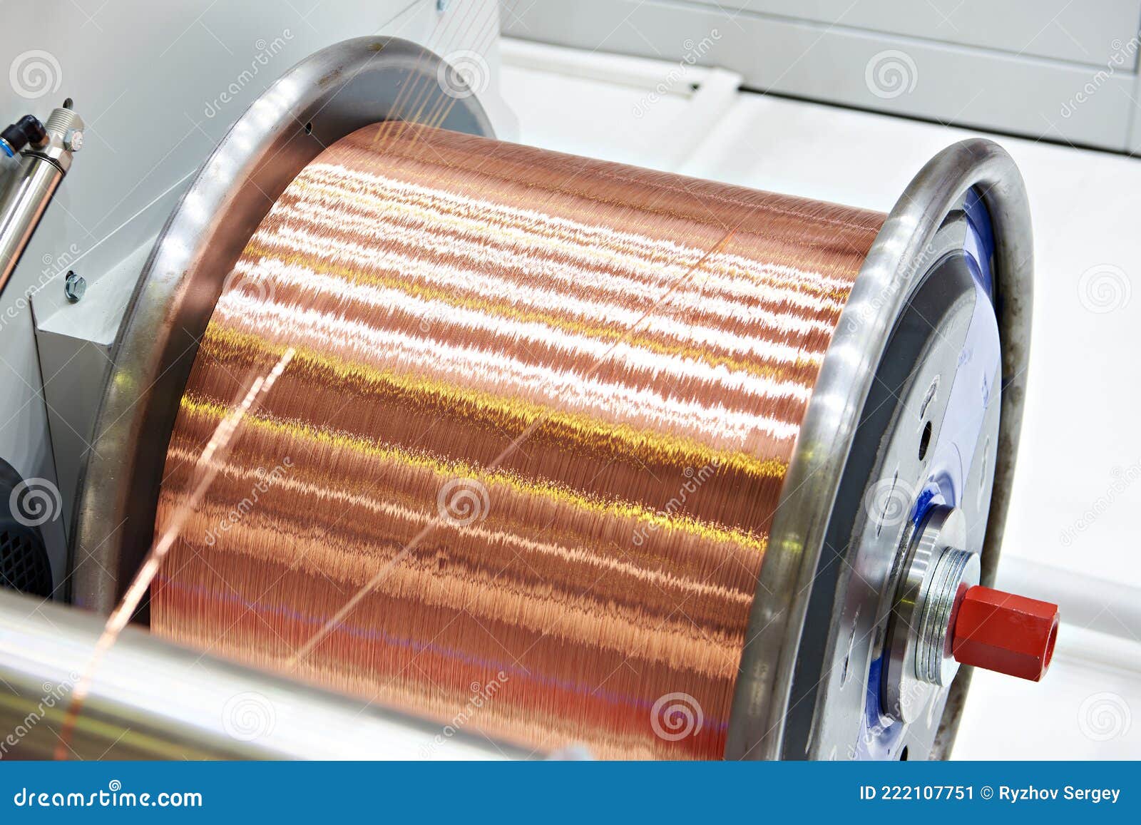 Spool Copper Wire On Double Twist Bunching Machine Royalty-Free Stock ...