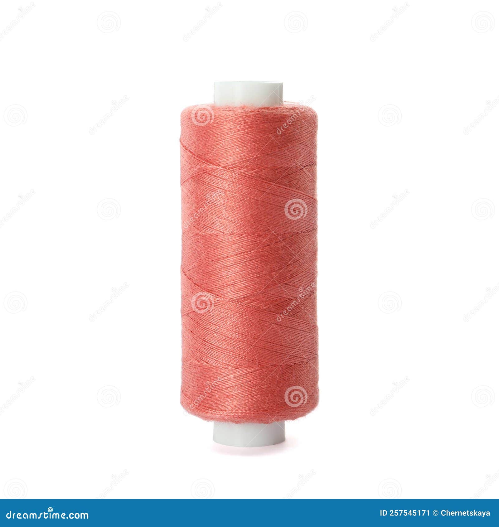 Spool of Coral Sewing Thread Isolated on White Stock Image - Image of ...