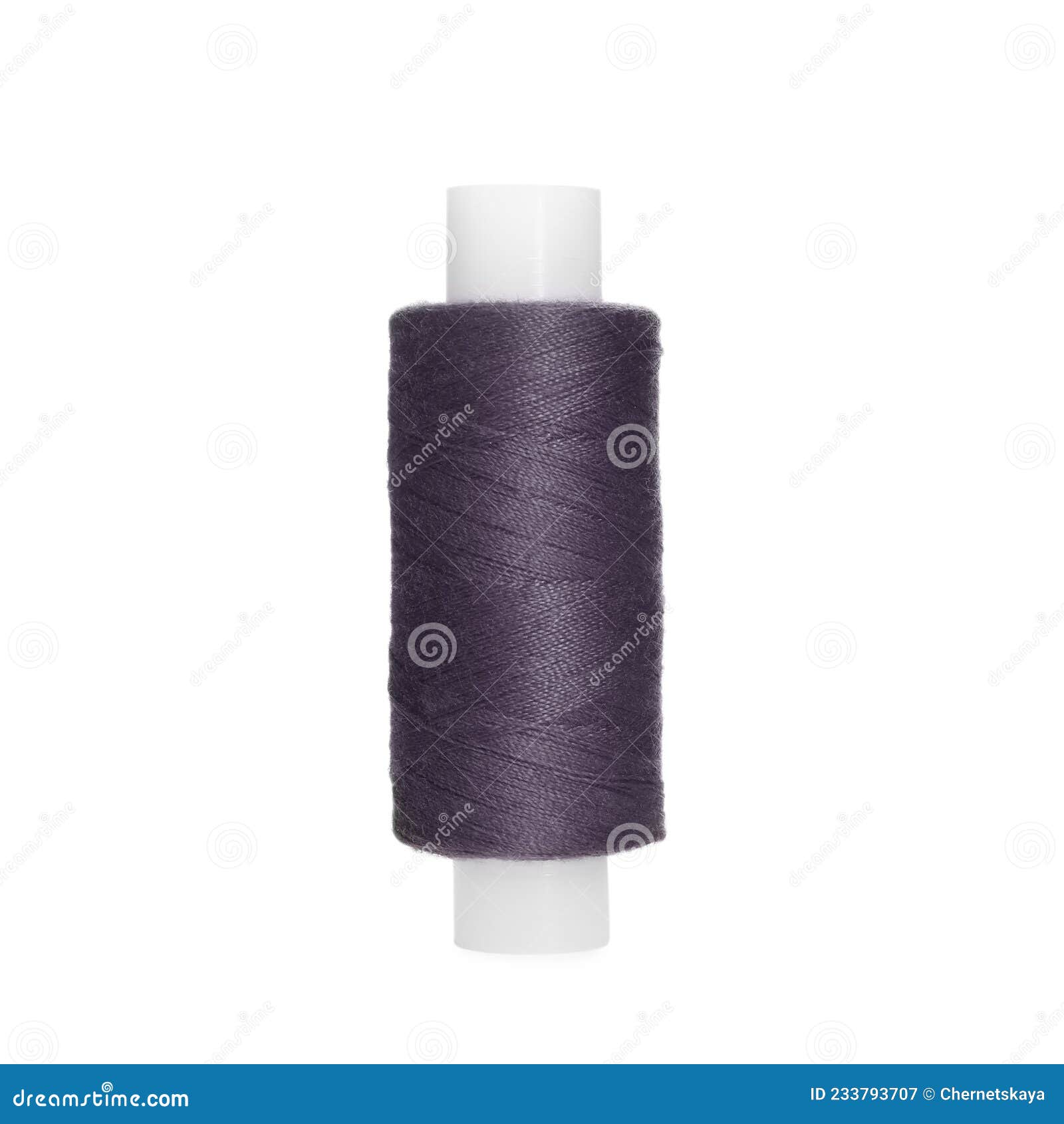 Spool of Dark Grey Sewing Thread Isolated on White Stock Image - Image ...