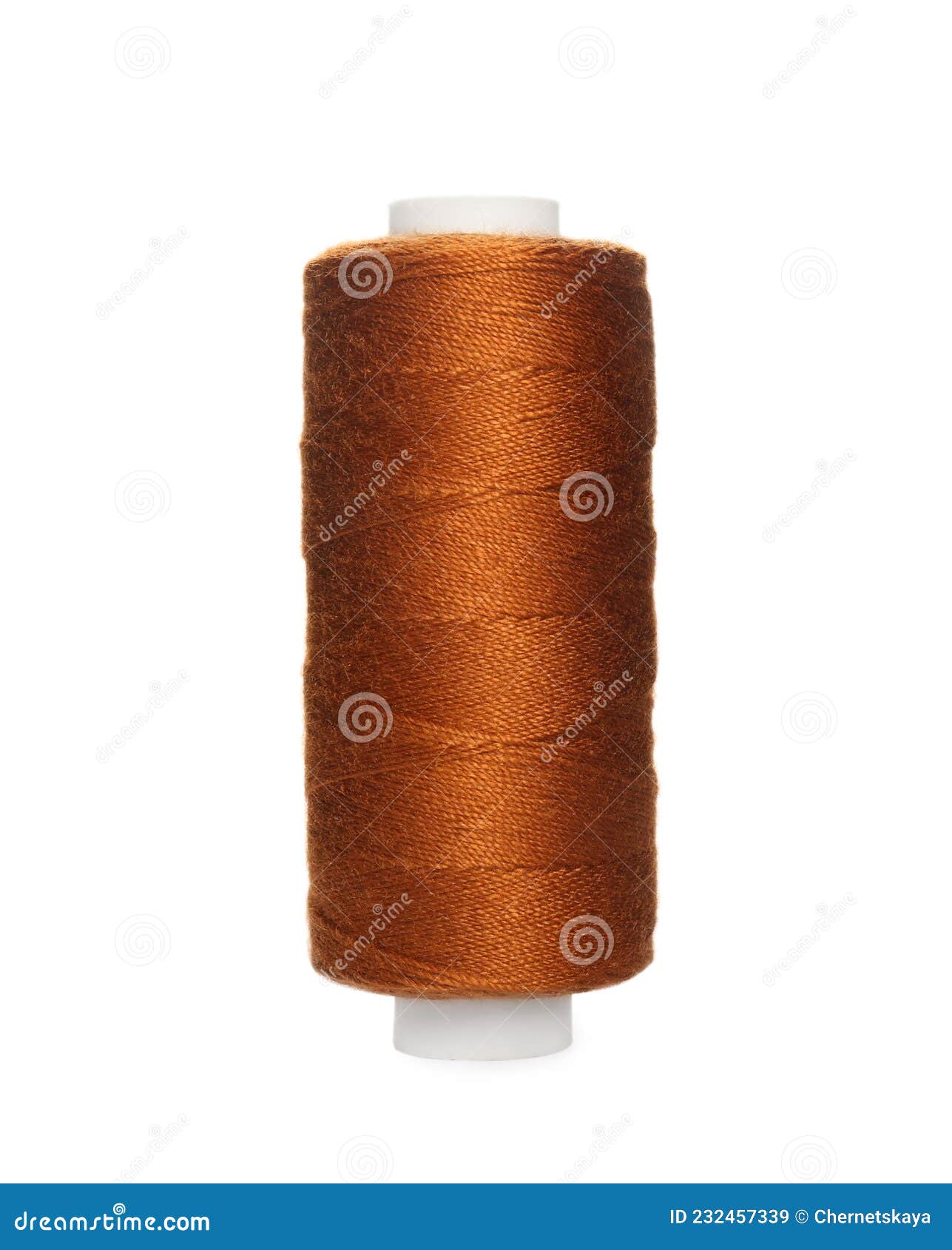Spool of Dark Orange Sewing Thread Isolated on White Stock Image ...