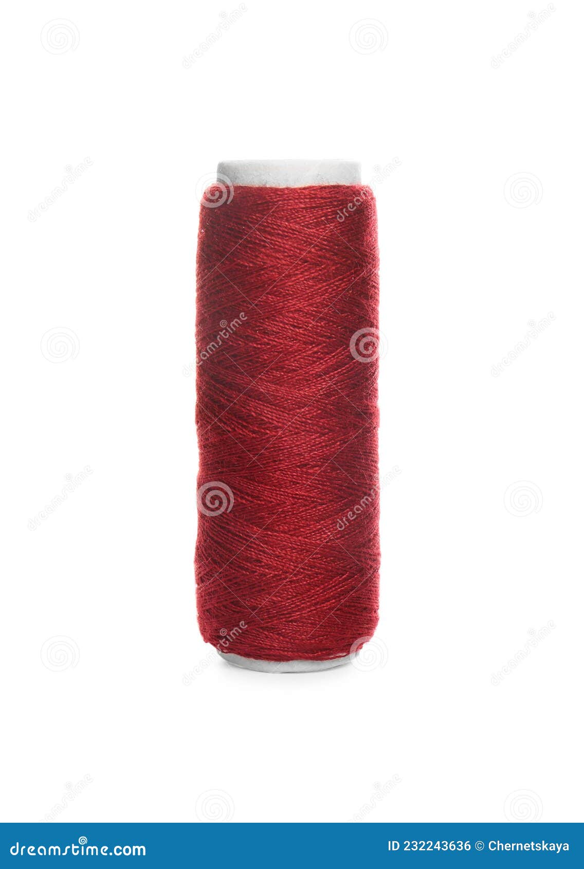 Spool of Dark Red Sewing Thread Isolated on White Stock Photo - Image ...