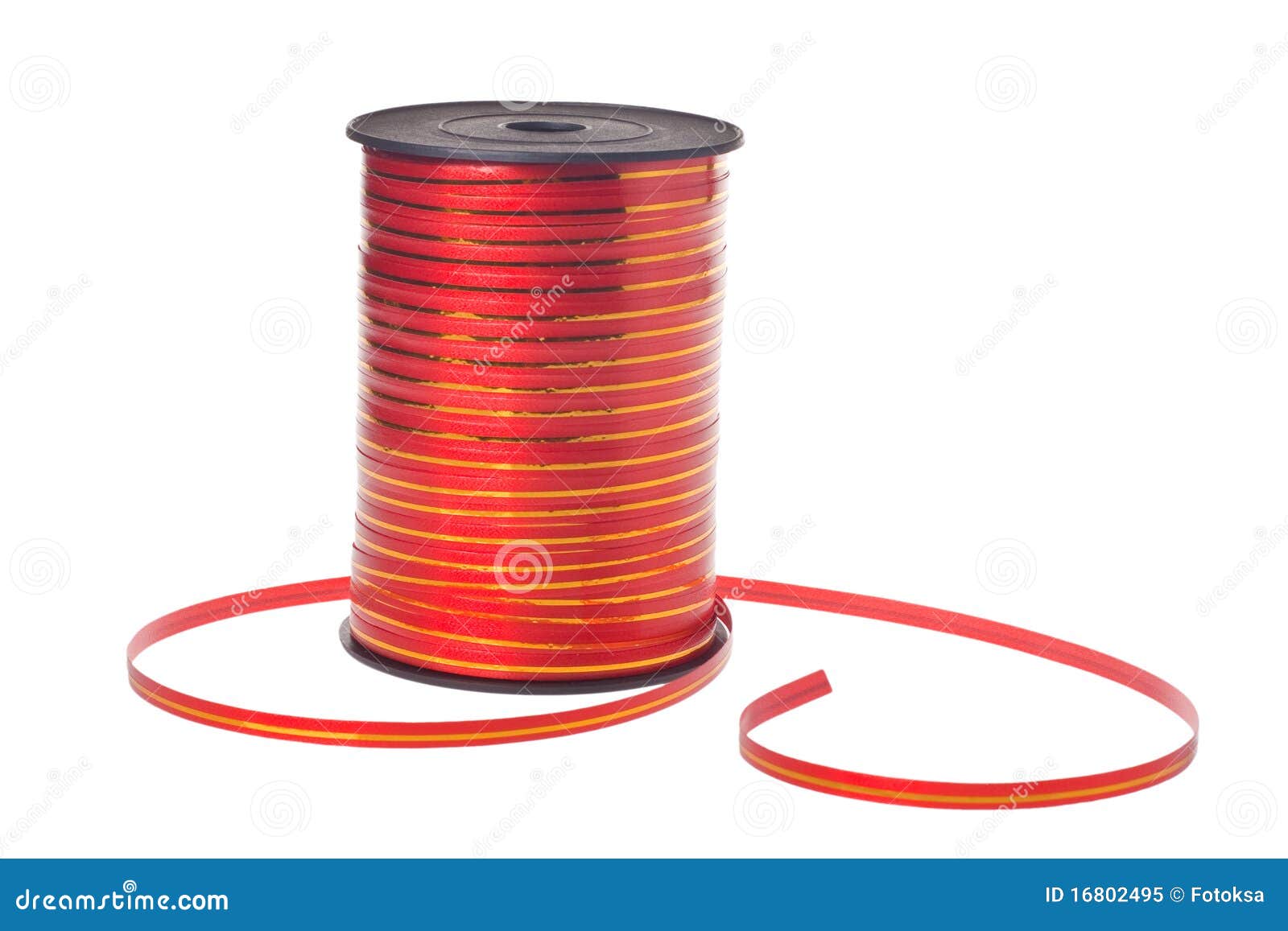 Spool with Decorative Red Ribbon Stock Image - Image of curve, curly ...