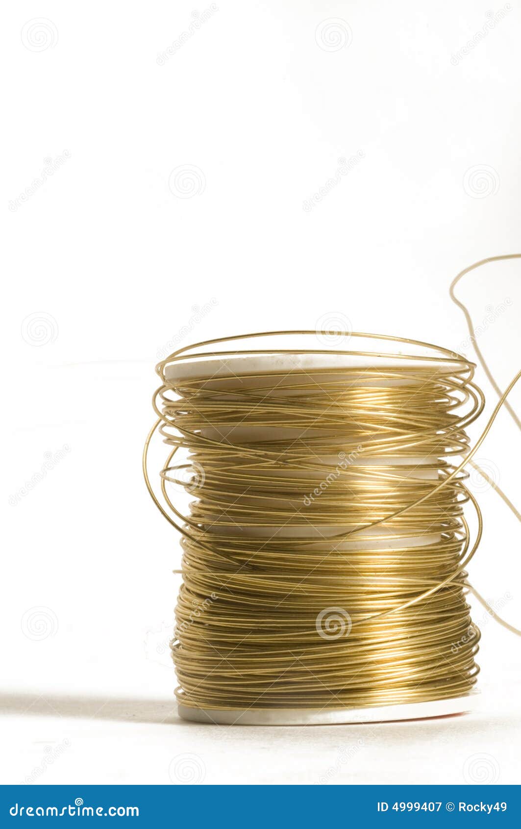 Spool of gold stock image. Image of bind, golden, wire - 4999407