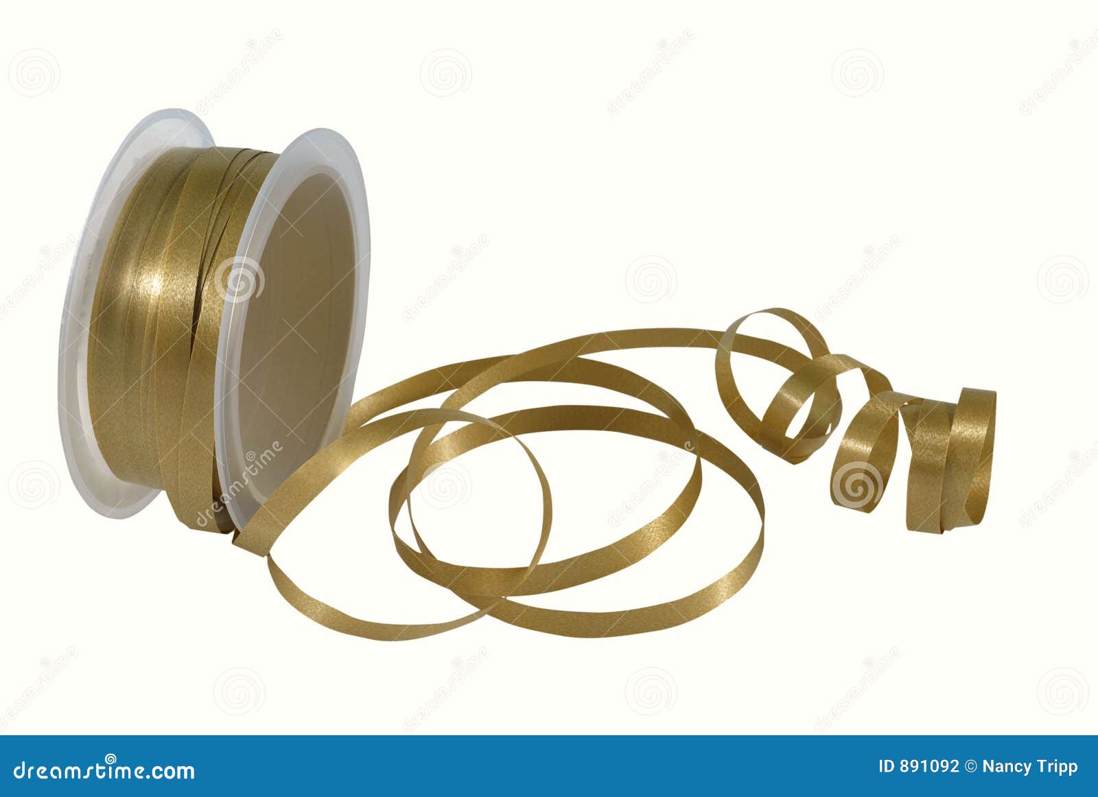 Spool of gold ribbon stock photo. Image of decor, special - 891092