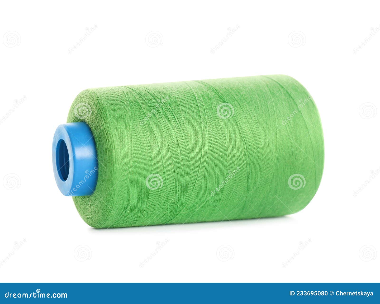 Spool of Green Sewing Thread Isolated on White Stock Photo - Image of ...