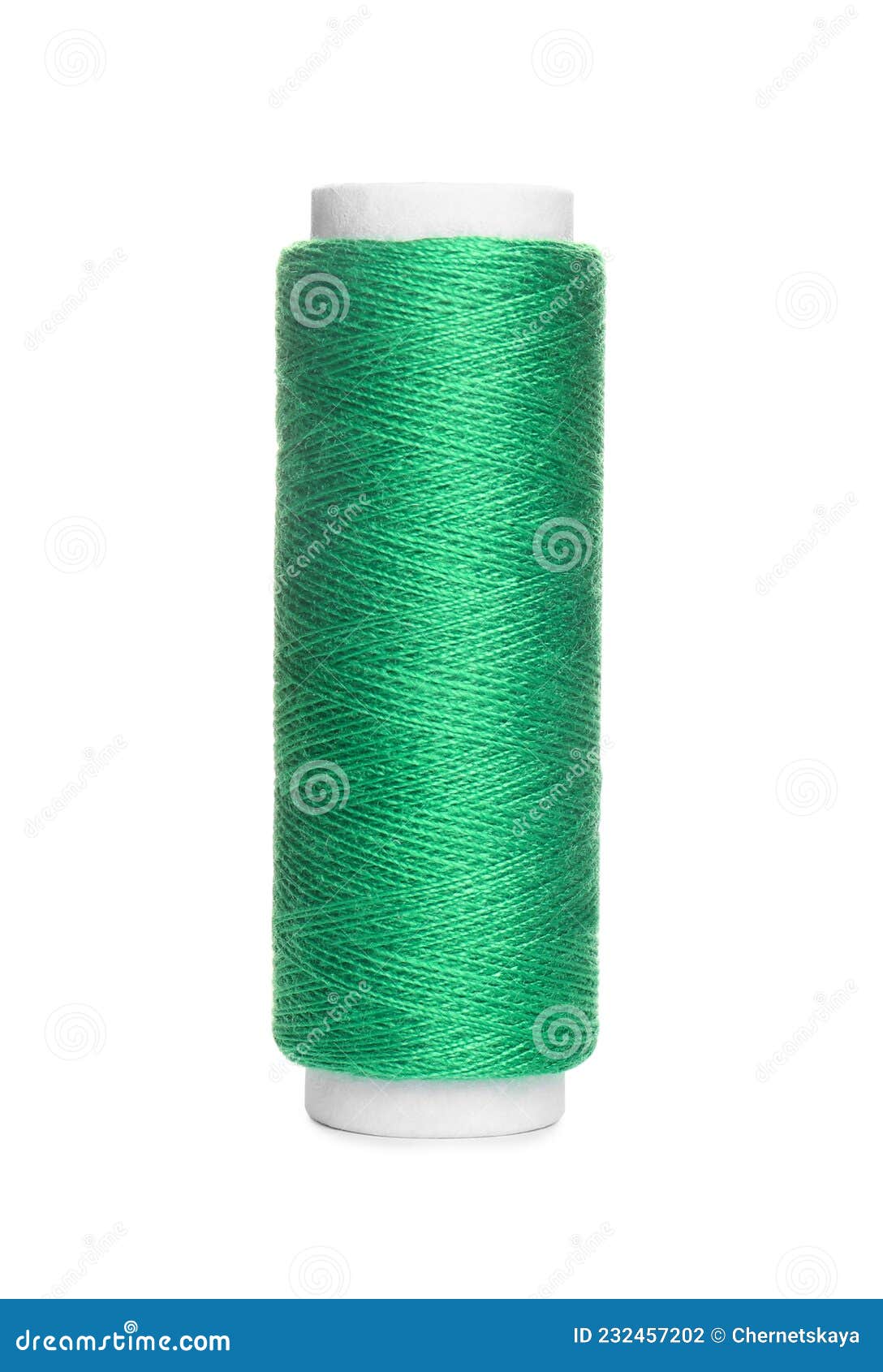 Spool of Green Sewing Thread Isolated on White Stock Photo - Image of ...