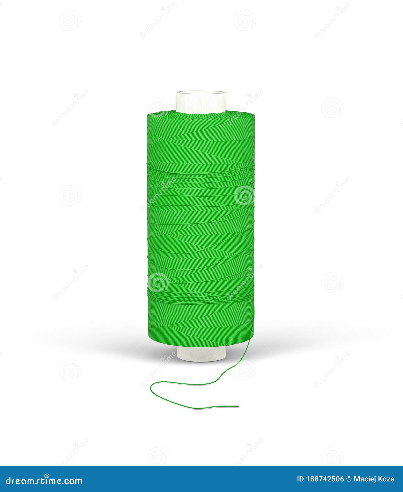 Spool of green thread stock illustration. Illustration of cord - 188742506