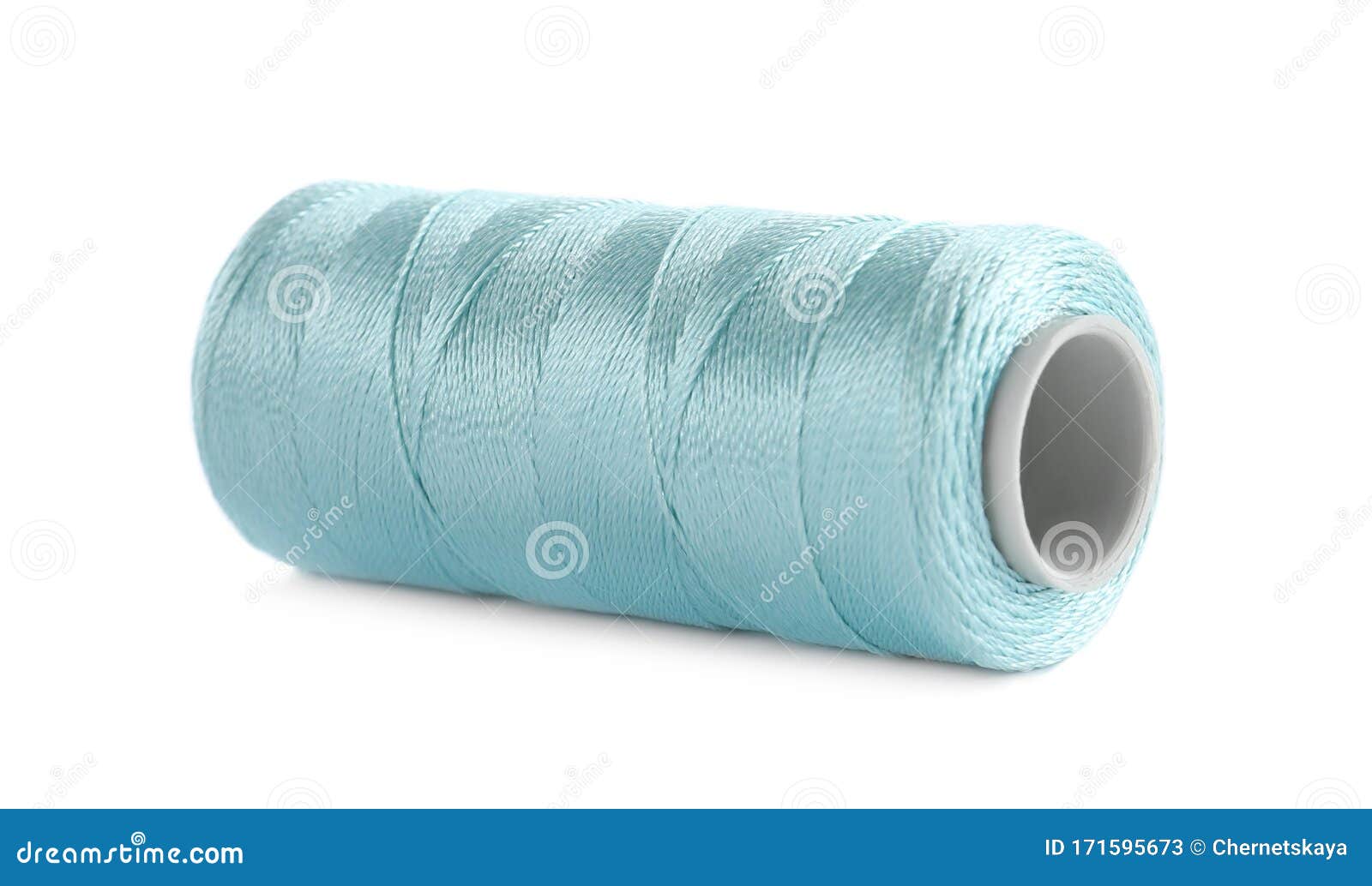 Spool of Light Blue Sewing Thread Isolated on White Stock Image - Image ...