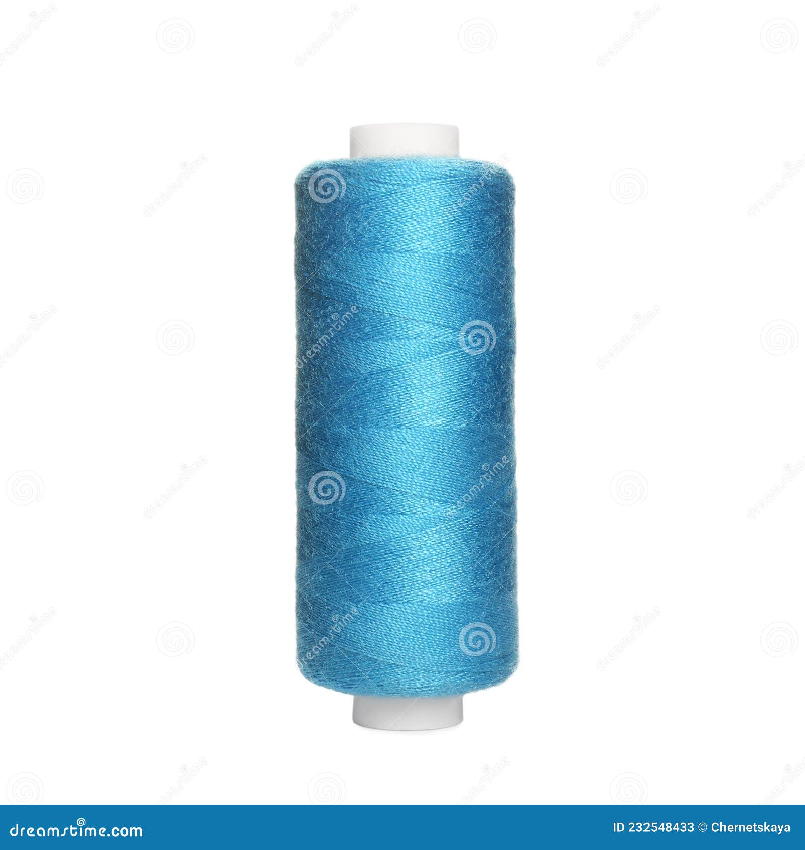 Spool of Light Blue Sewing Thread Isolated on White Stock Image - Image ...