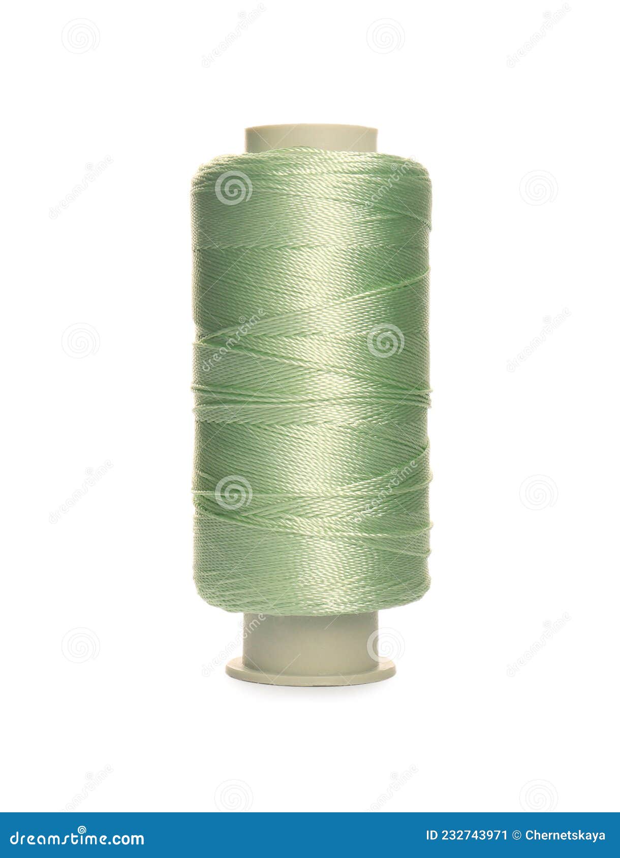 Spool of Light Green Sewing Thread Isolated on White Stock Image ...