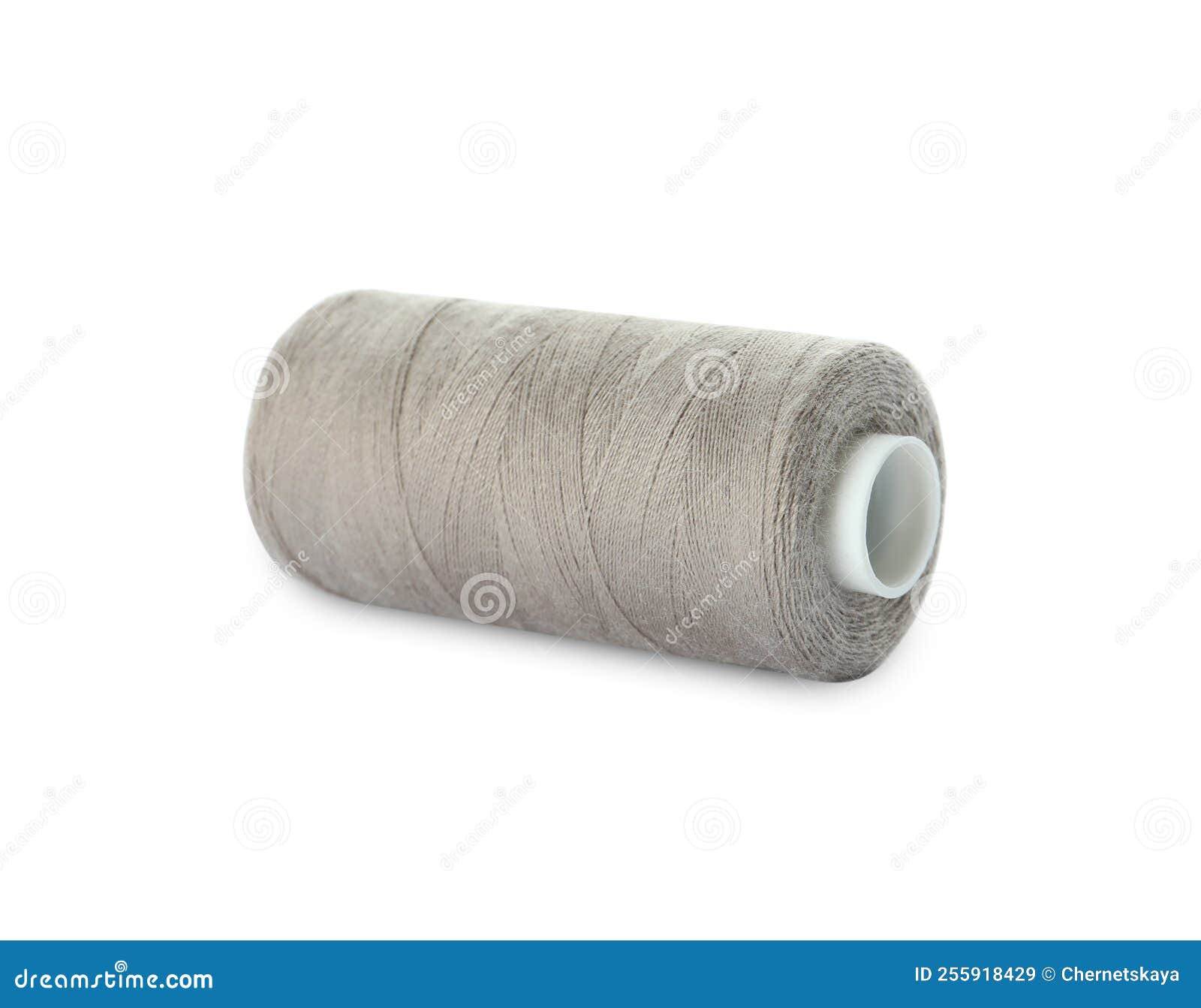 Spool of Light Grey Sewing Thread Isolated on White Stock Image - Image ...