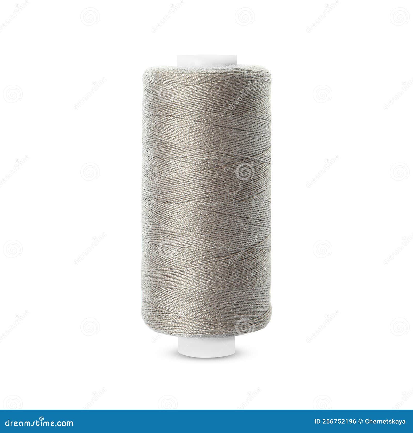 Spool of Light Grey Sewing Thread Isolated on White Stock Photo - Image ...