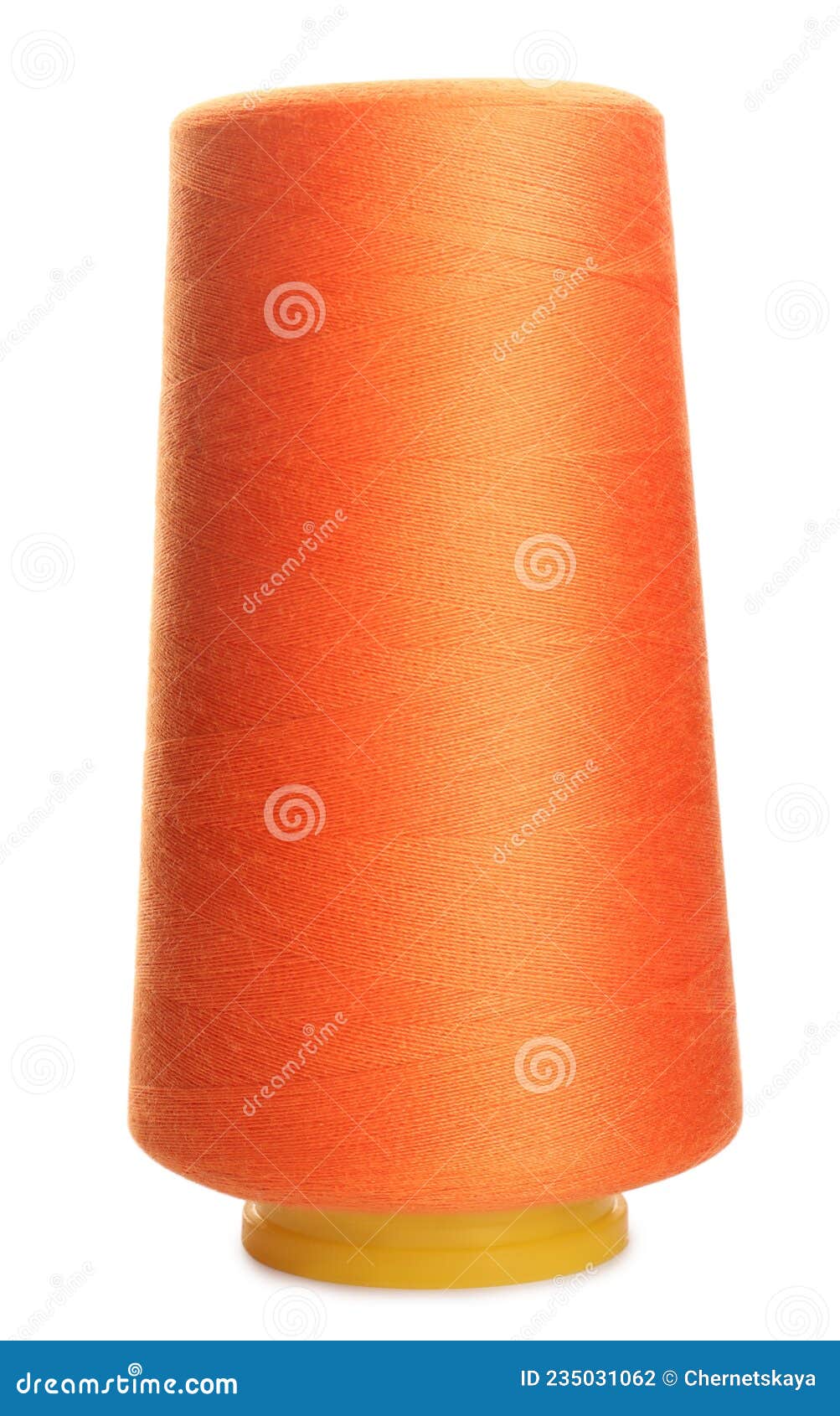 Spool of Orange Sewing Thread Isolated on White Stock Photo - Image of ...