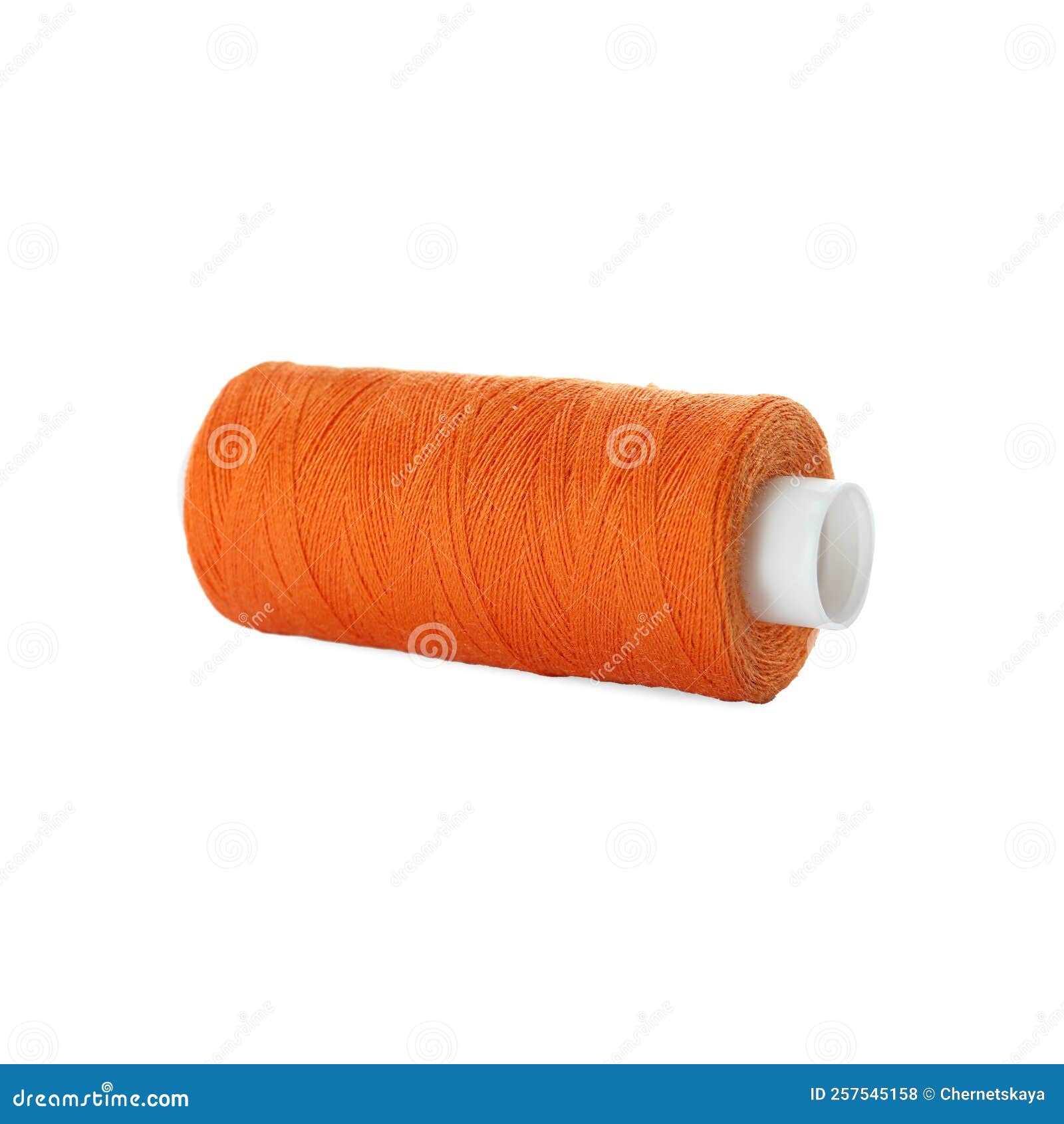 Spool of Orange Sewing Thread Isolated on White Stock Photo - Image of ...