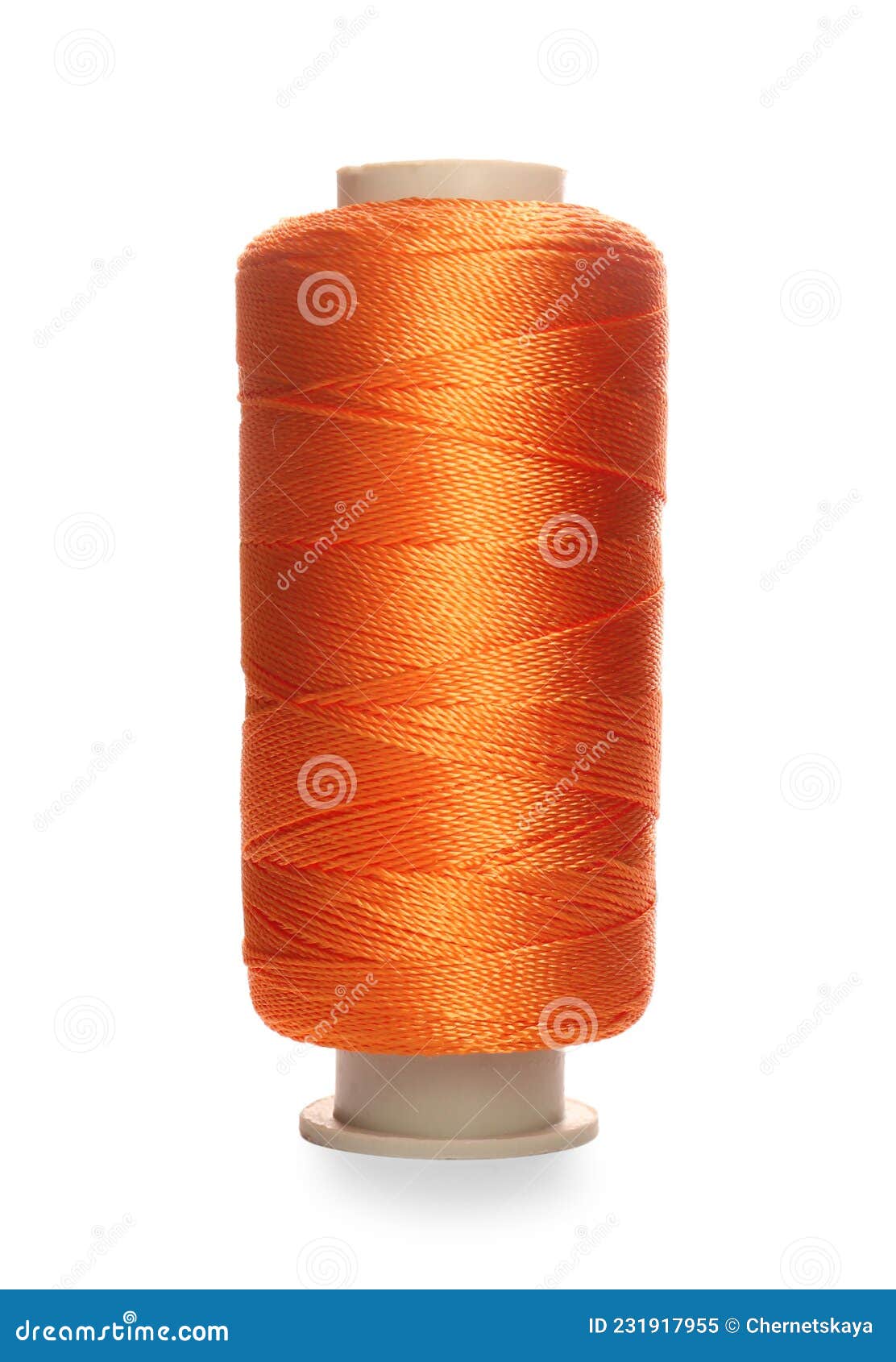 Spool of Orange Sewing Thread Isolated on White Stock Image - Image of ...