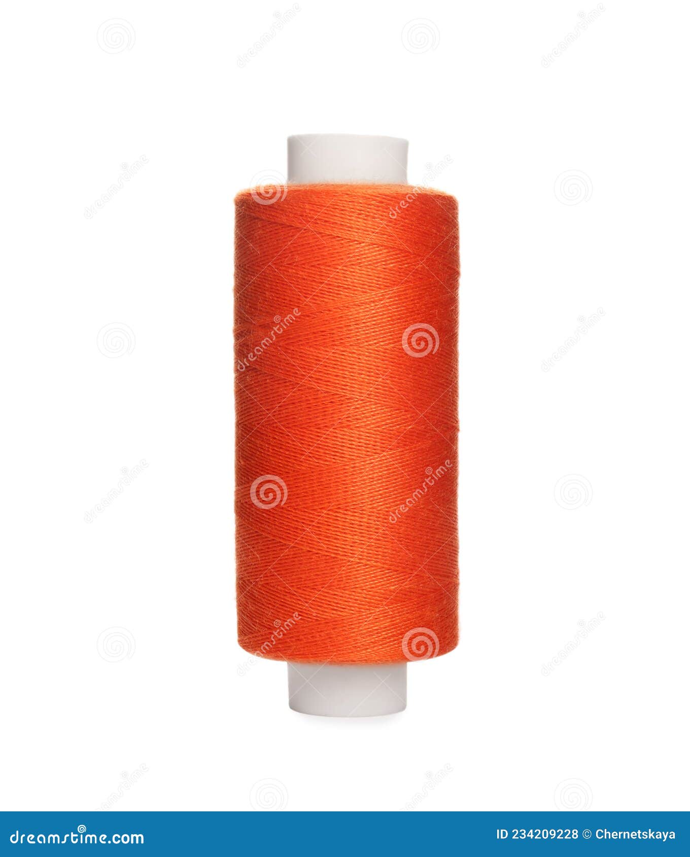 Spool of Orange Sewing Thread Isolated on White Stock Photo - Image of ...