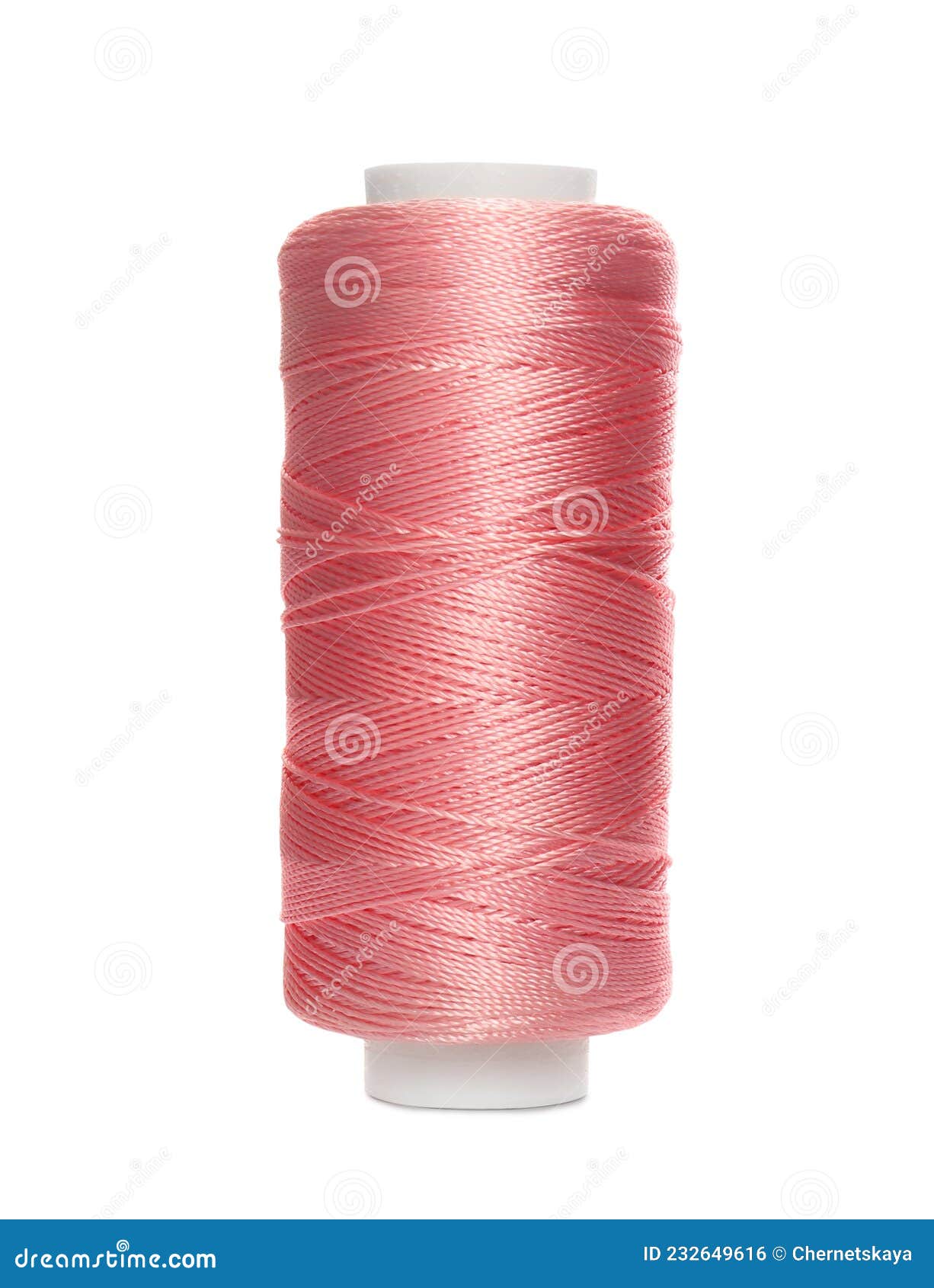 Spool of Pink Sewing Thread Isolated on White Stock Photo - Image of ...