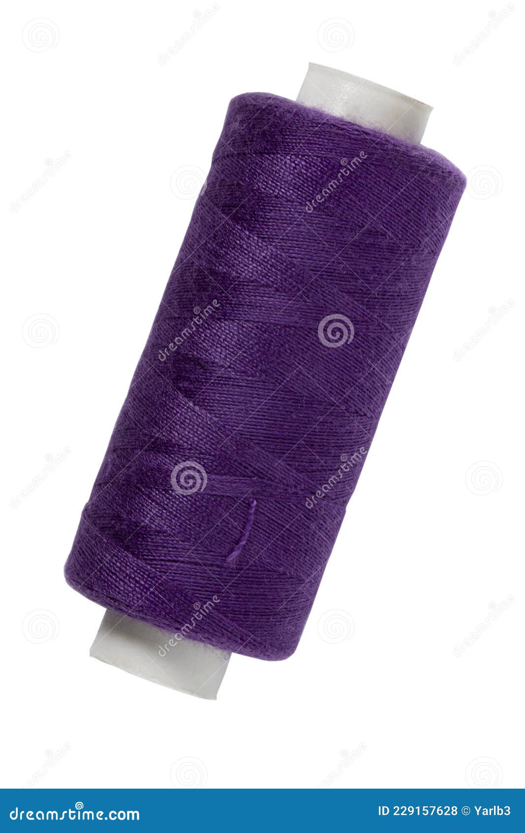 Spool of Purple Sewing Thread Close Up Isolated on White Stock Photo ...