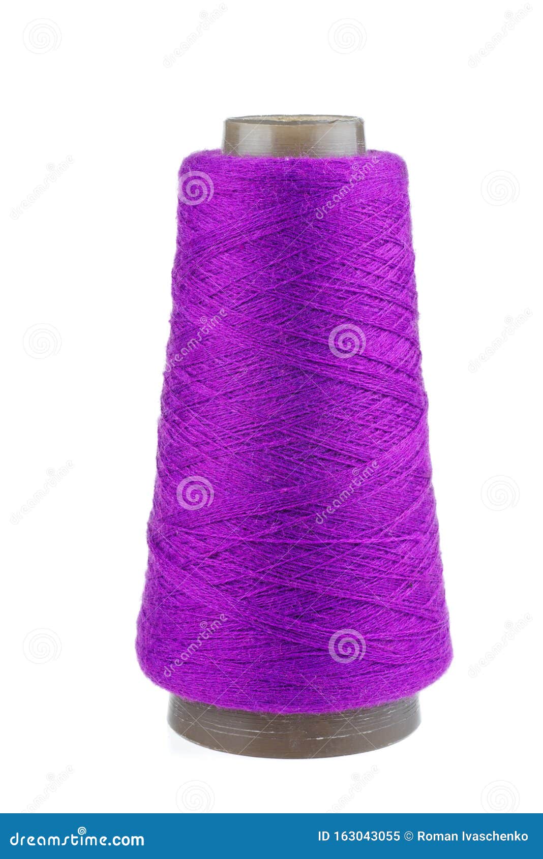 Spool of Purple Wool Thread Isolated Stock Image - Image of white ...