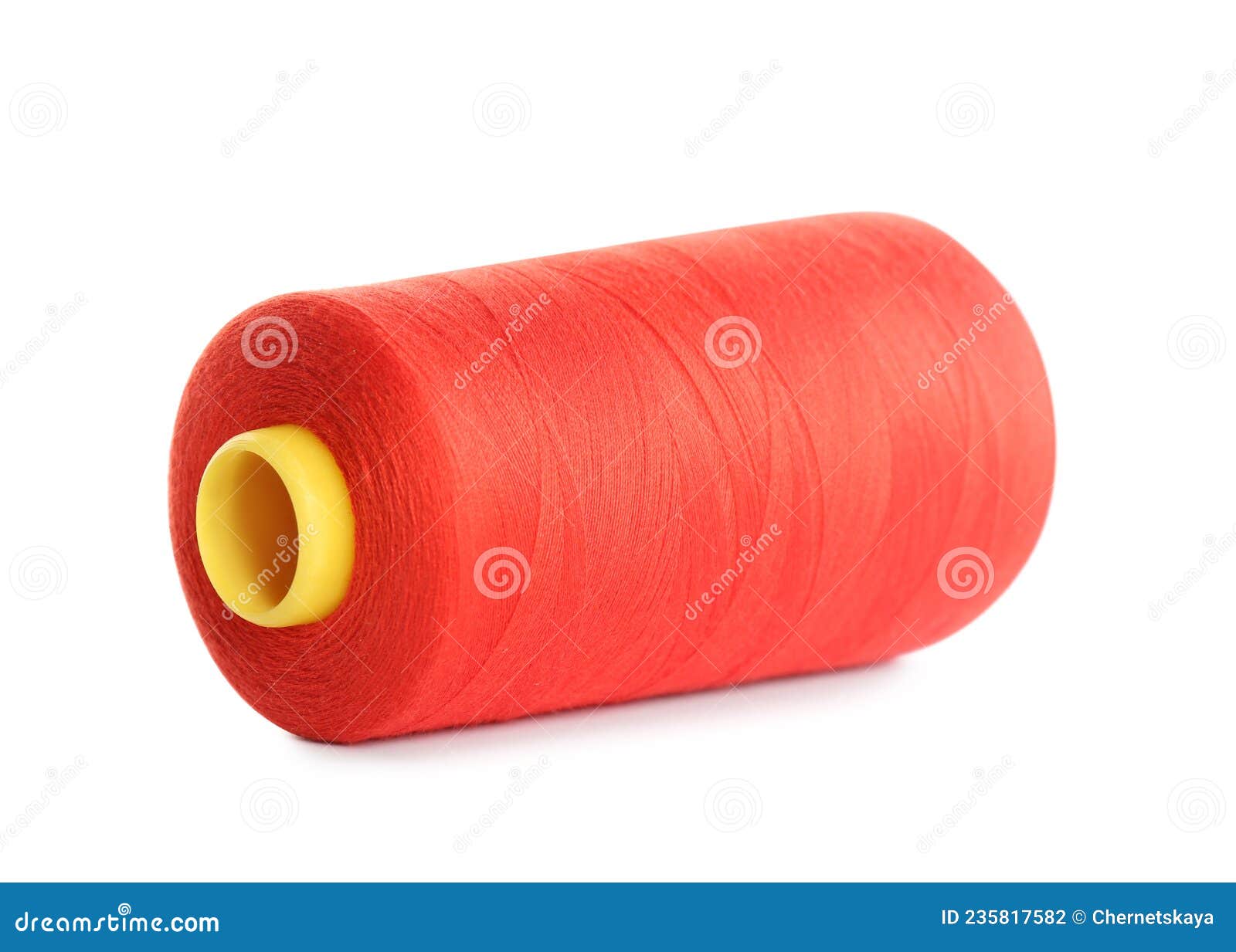 Spool of Red Sewing Thread Isolated on White Stock Photo - Image of ...