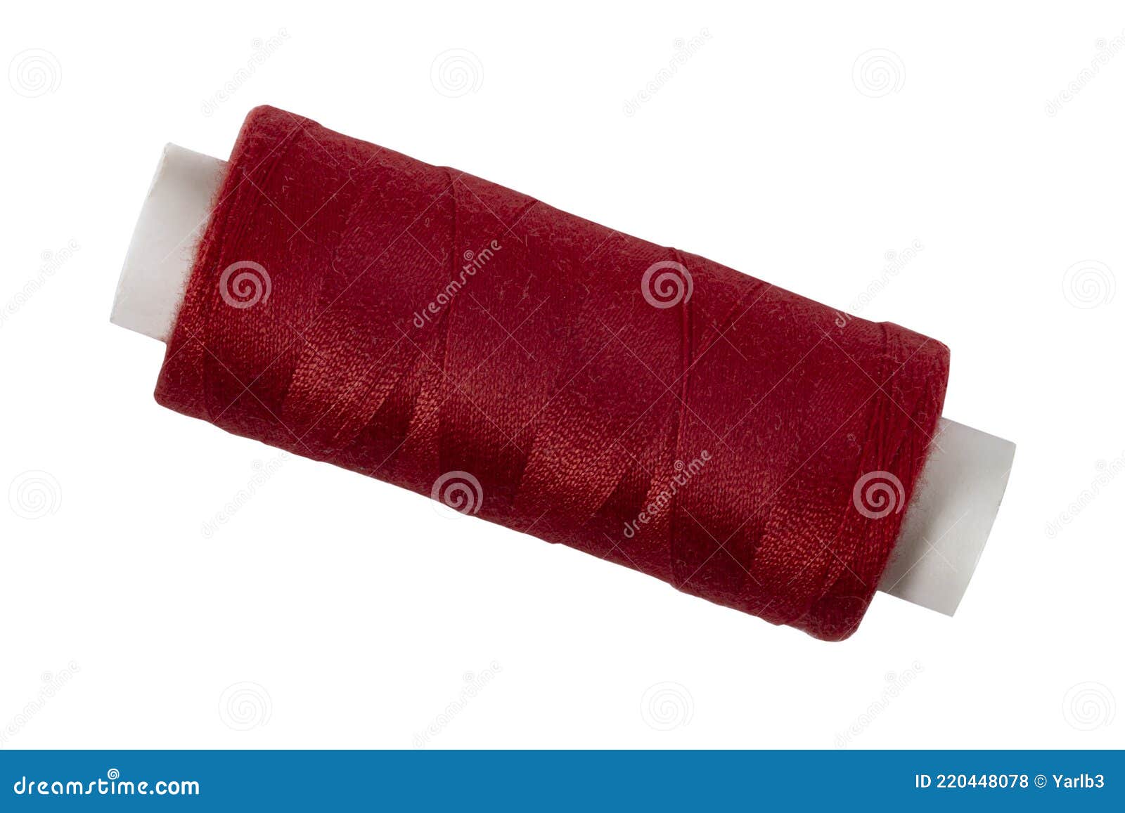 Spool of Red Sewing Thread on White Isolated Stock Photo - Image of ...