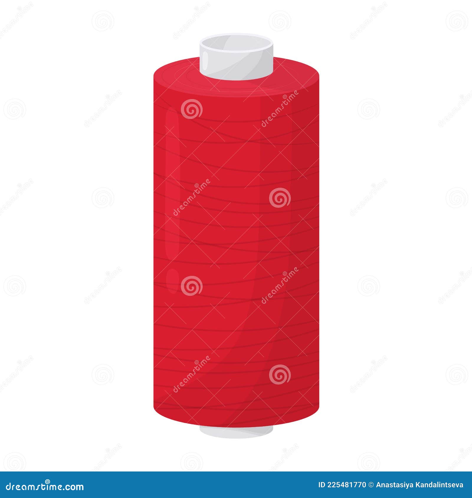 Spool of Red Thread Isolated on White. Vector Illustration Stock Vector ...