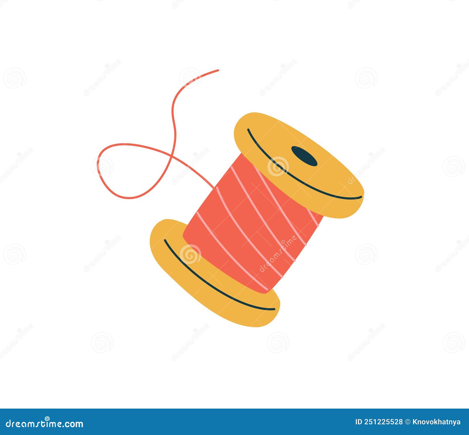 Spool of Red Thread Vector Illustration Stock Illustration ...